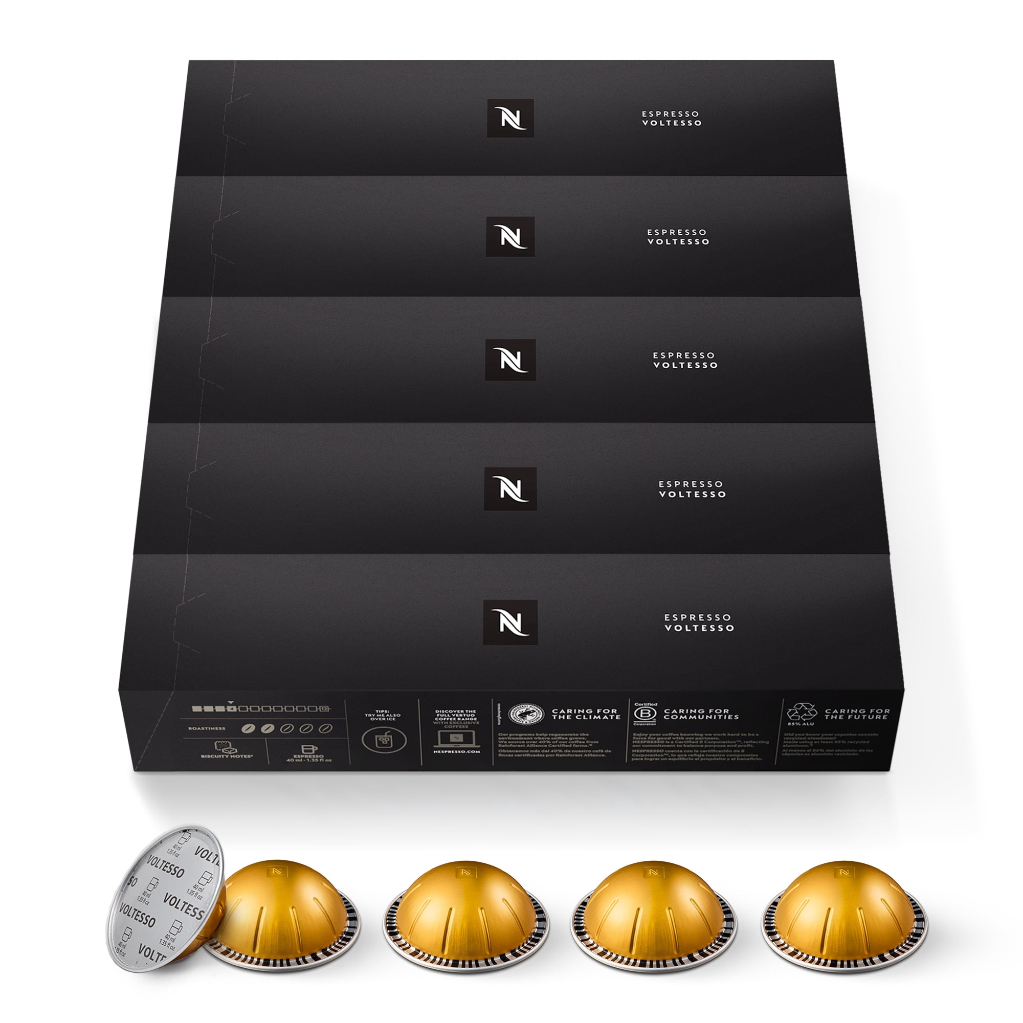 Nespresso Capsules Vertuo, Voltesso, Mild Roast Espresso, 50-Count ...