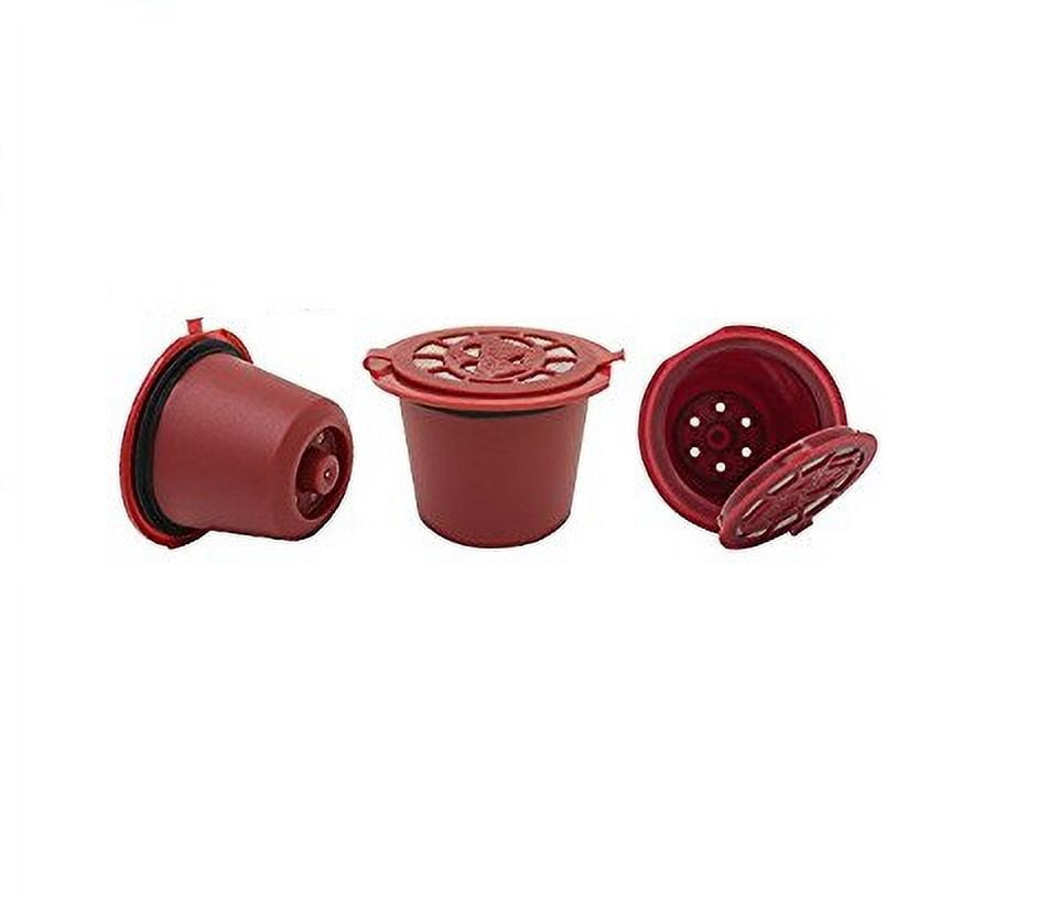 Nespresso Reusable Empty Refillable Capsule Pods with Scoop - Red (3 ...