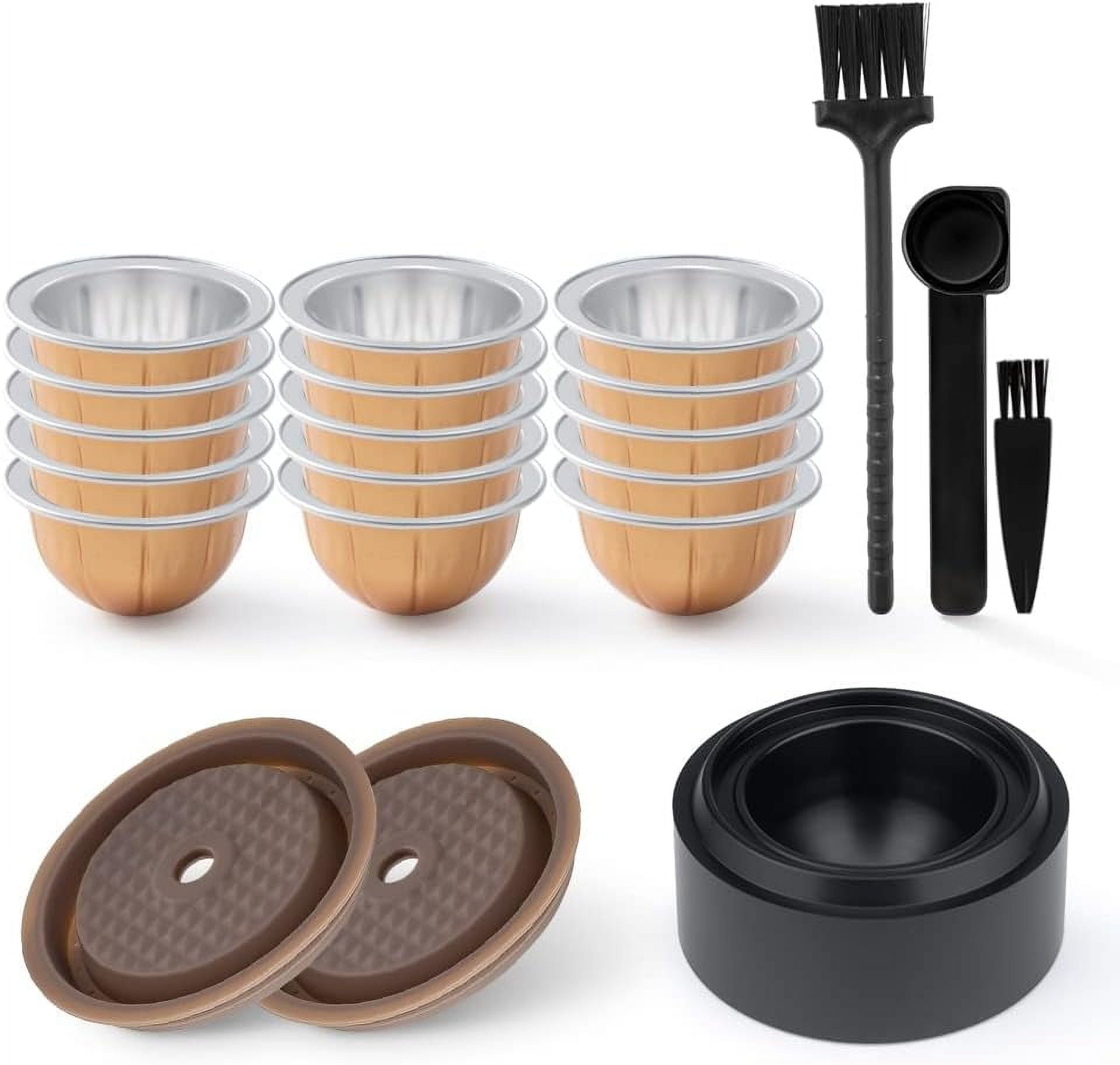 Nespresso Vertuo Reusable Lids 2 Pack+Coffee Pod Refill Stand Tool For ...