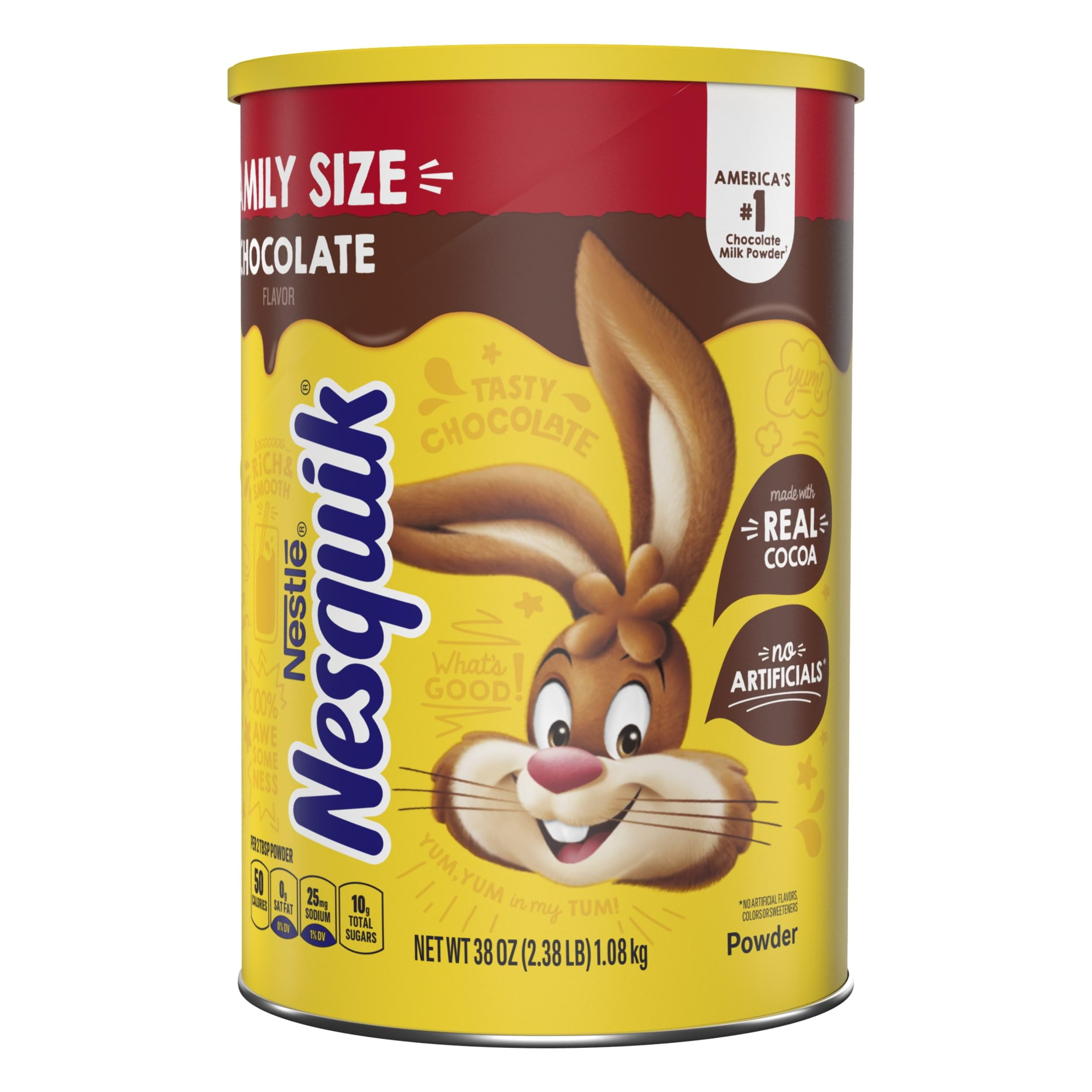 Nesquik Chocolate Powder, 38 Ounce, Vegan, No Artificial Flavors or ...