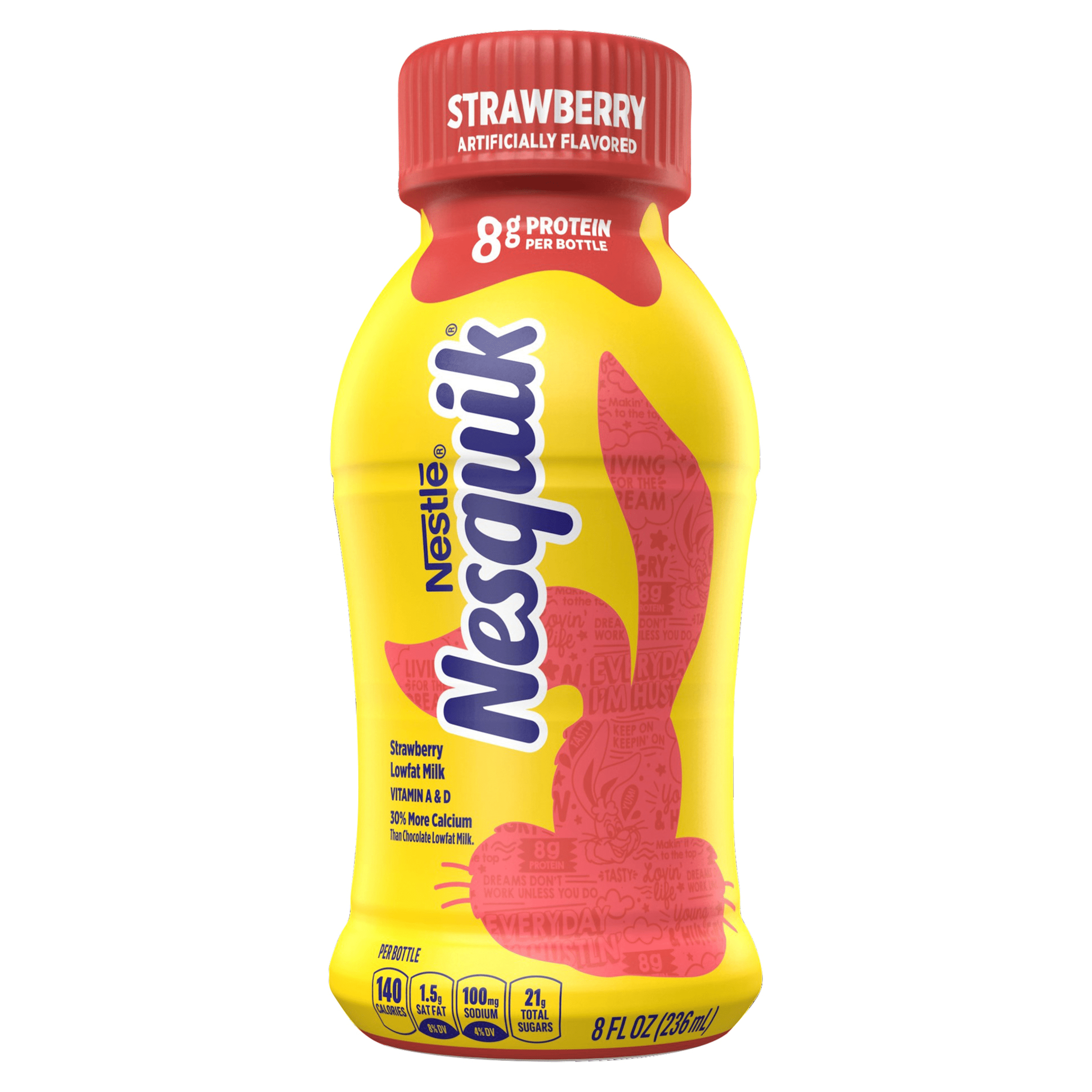 Nesquik Lowfat Strawberry Milk 8 fl oz 8 fl oz - Walmart.com