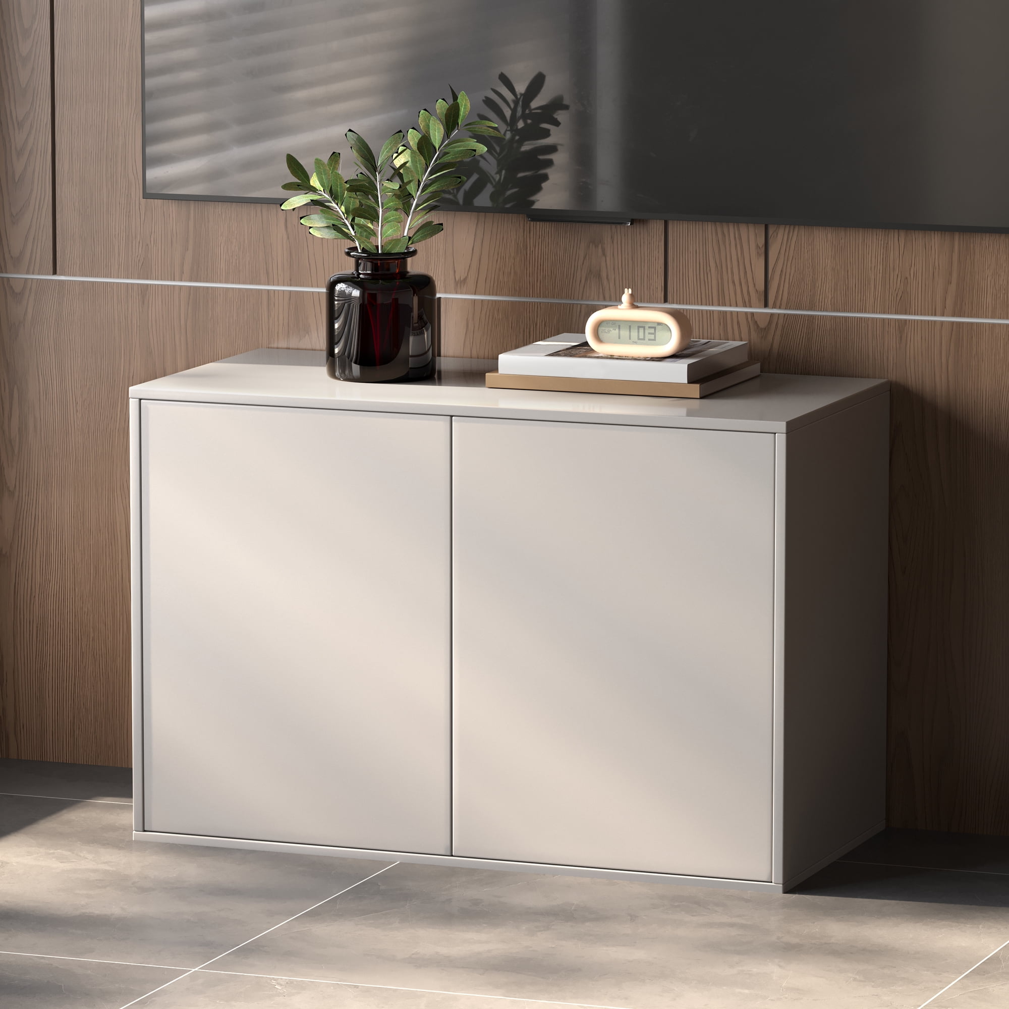 NessCarsti Modern Storage Cabinet with Drawers and Shelves for Kitchen ...