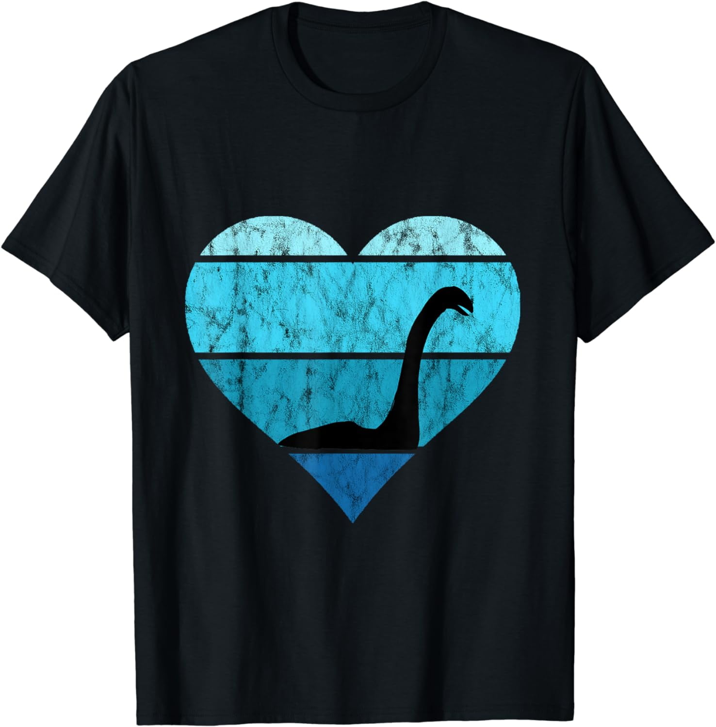 Nessie Heart Retro Vintage Ocean Irish Loch Ness Sea Monster T-Shirt - Walmart.com