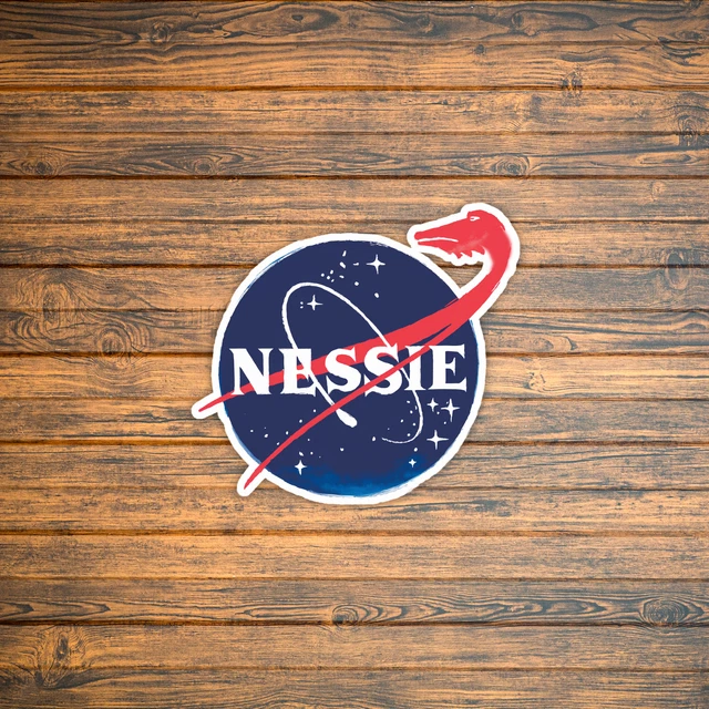 Nessie Nasa Parody Sticker - Loch Ness Monster Spoof Logo Decal Laptop ...
