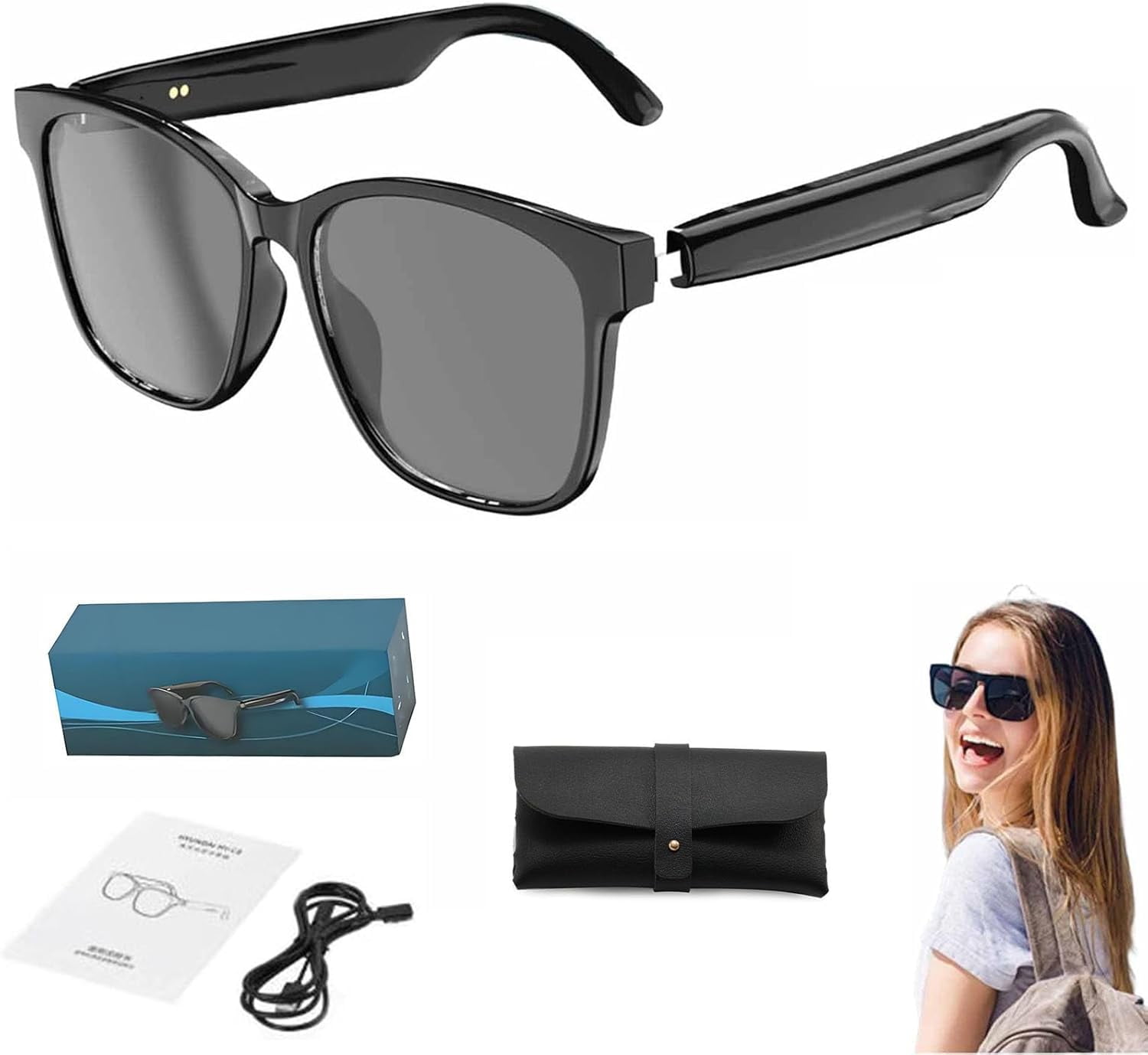 Nessthub Smart Glasses, Nessthub Smart Wireless Headphone Glasses for ...