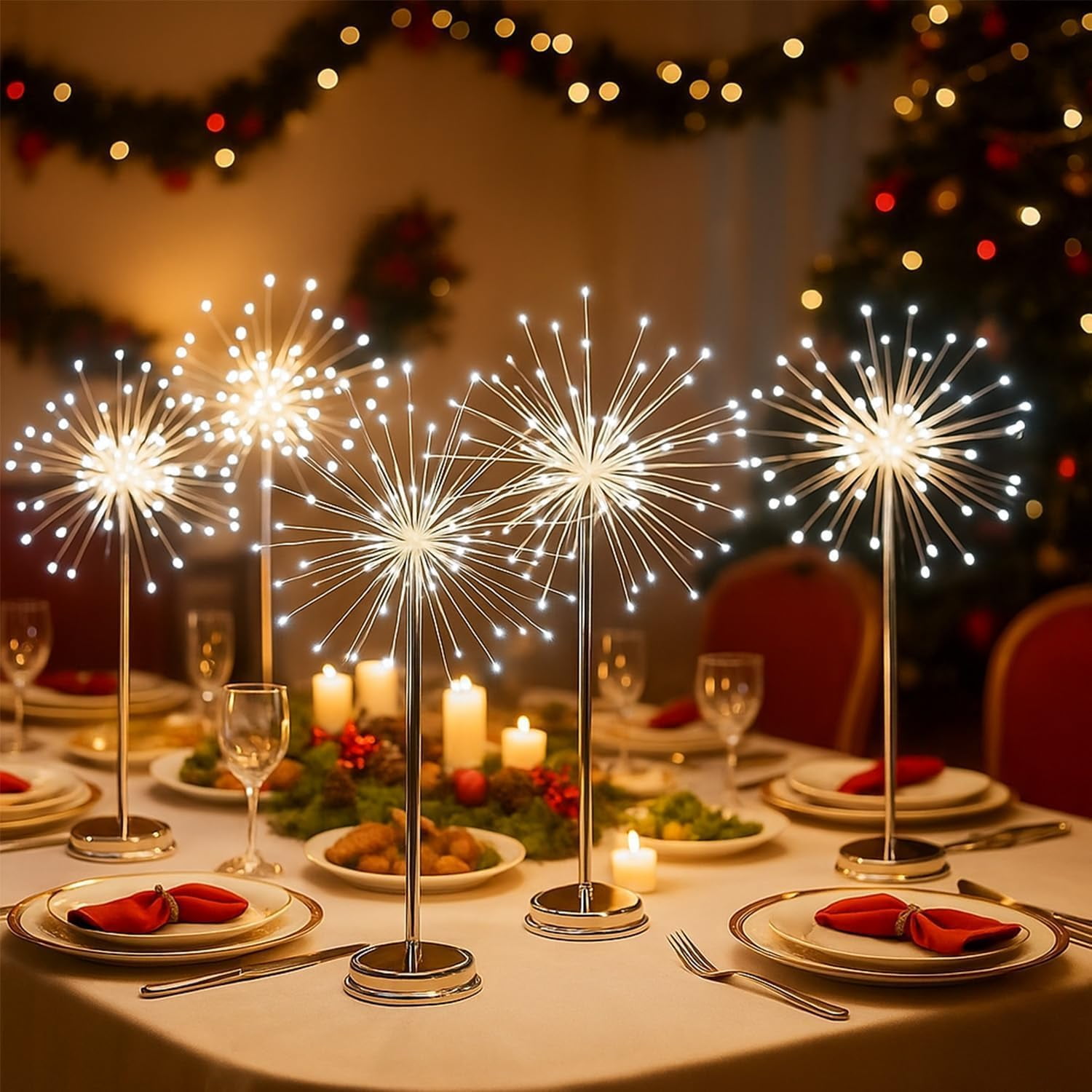 Nest and Flowers Table Lights, 2026 Upgraded Mini Christmas Trees with ...