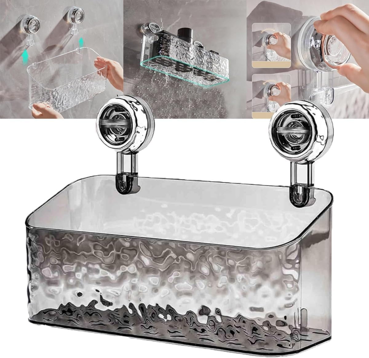 Nest Grip Shelf for Bathroom, No-Drill Bathrooms Suction Storage Box ...