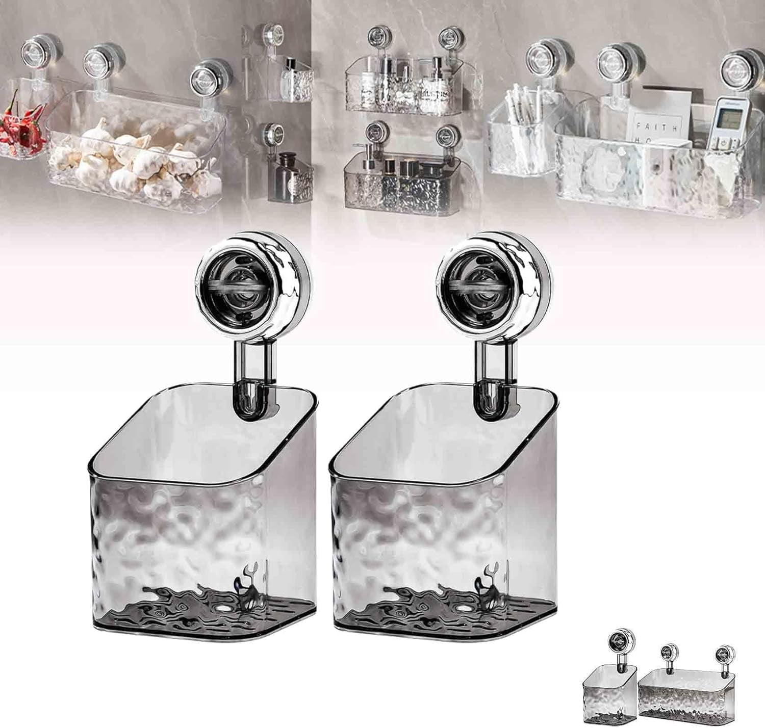 Nest Grip Shelf for Bathroom, No-Drill Bathrooms Suction Storage Box ...