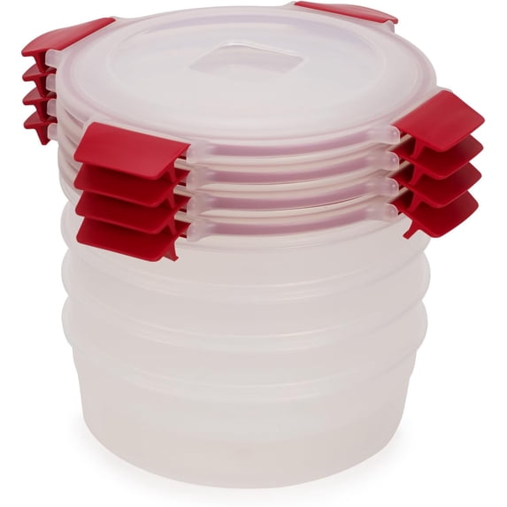 Nest Lock 8-Piece BPA Free Plastic Round Food Storage Container Set ...