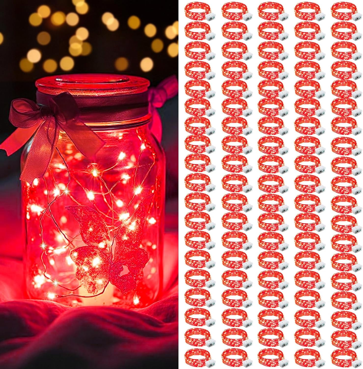 NestE 100 Pack LED Fairy Lights Battery Operated, Mini String Lights ...