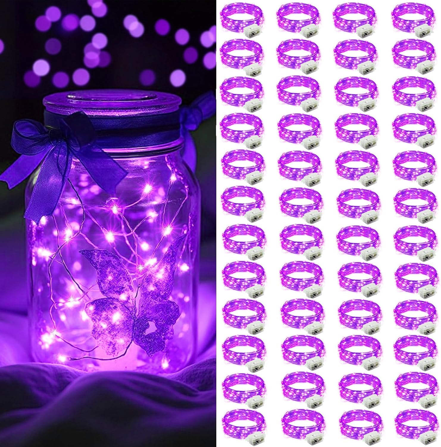 NestE 48 Pack LED Fairy Lights Battery Operated, Mini String Lights ...