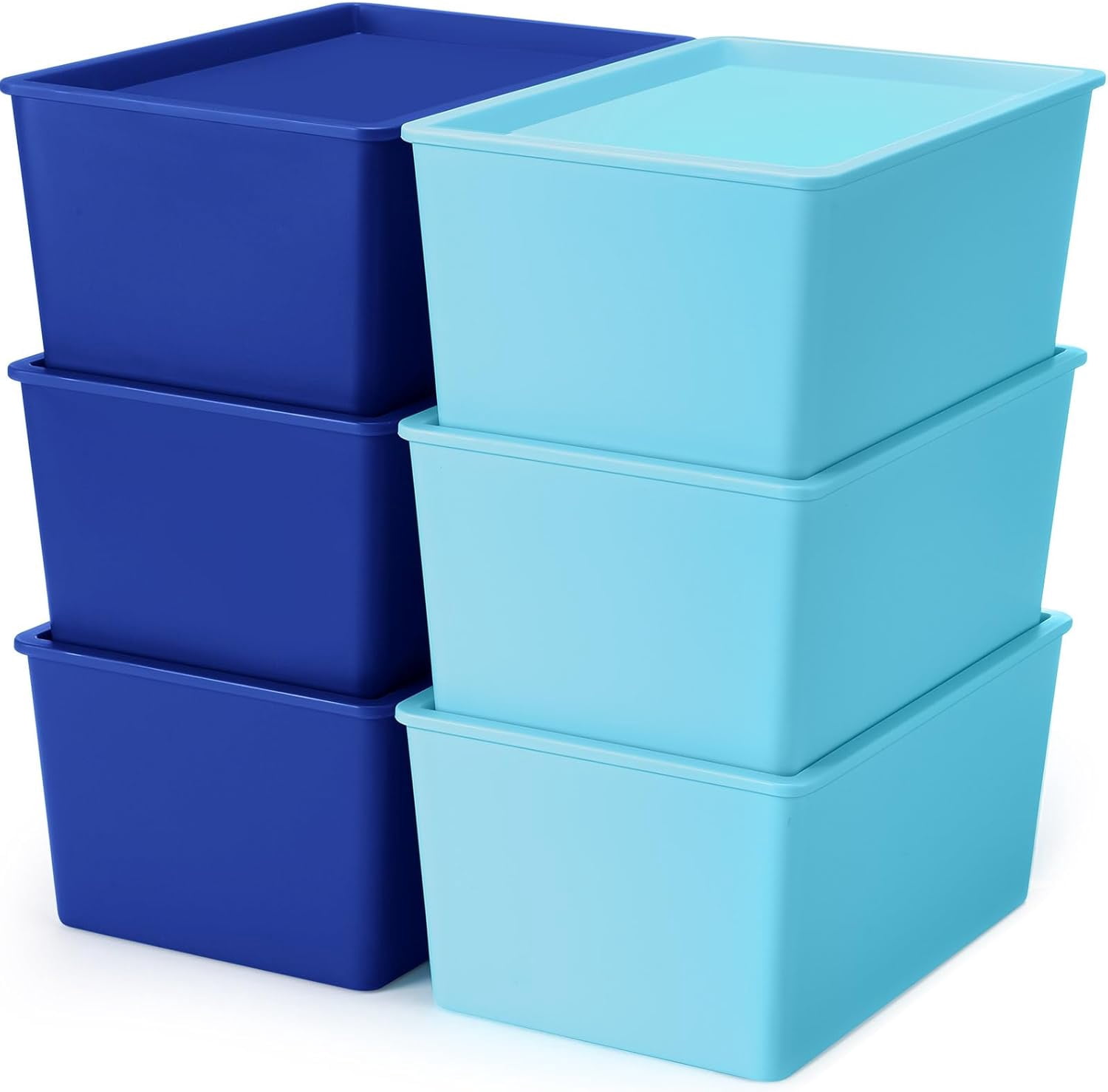 NestE-6 Pcs Storage Bins with Lids Small Plastic Storage Containers ...