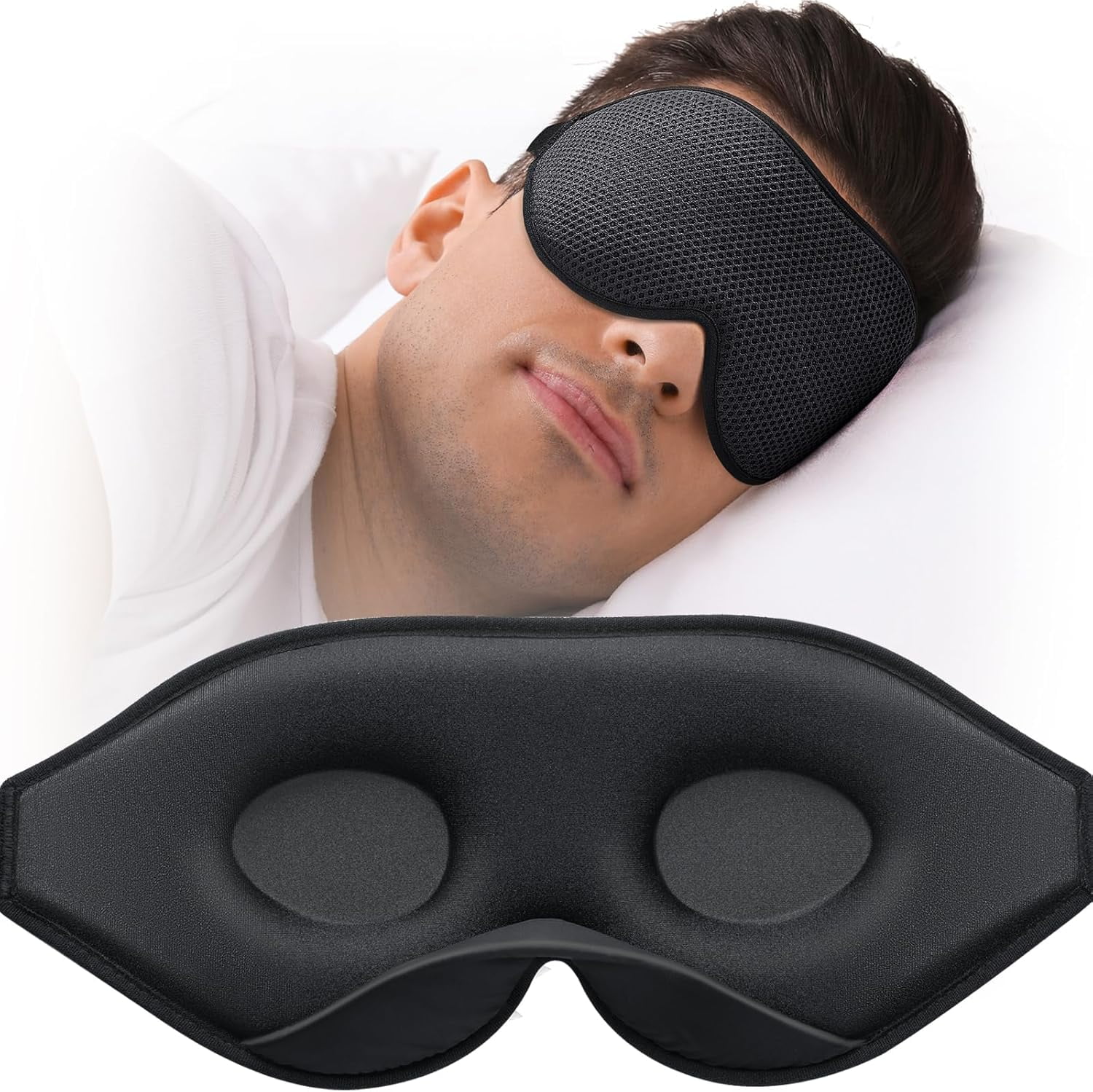 NestE Sleep Mask for Side Sleeper, Eye Mask for Sleeping Women Men, 3D ...