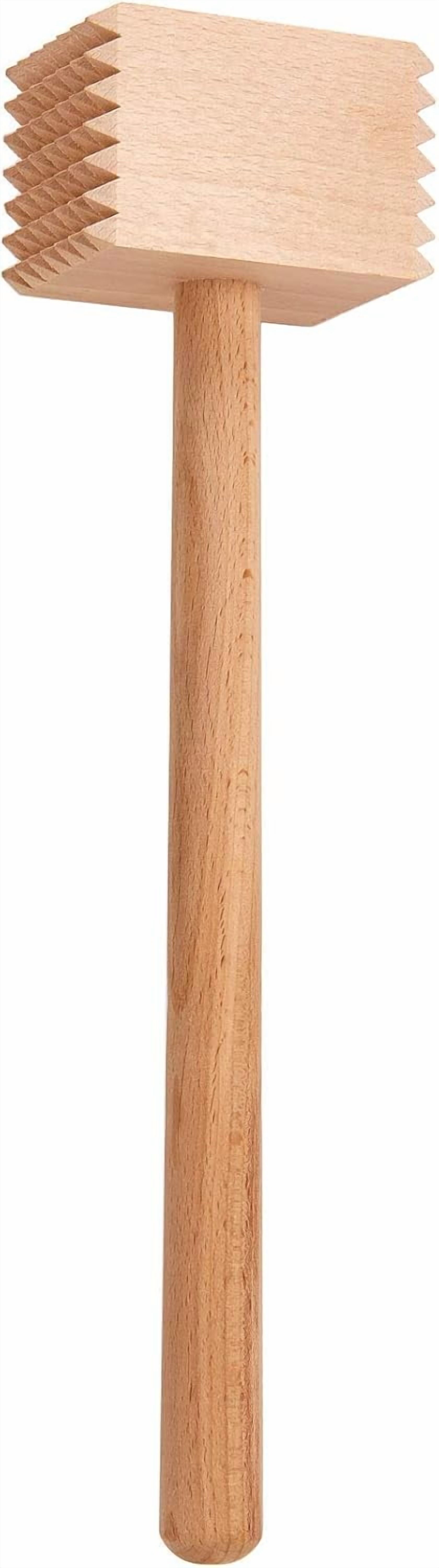 NestE Wooden Meat Tenderizer Mallet Marinating Prep Tool, Double Sided ...