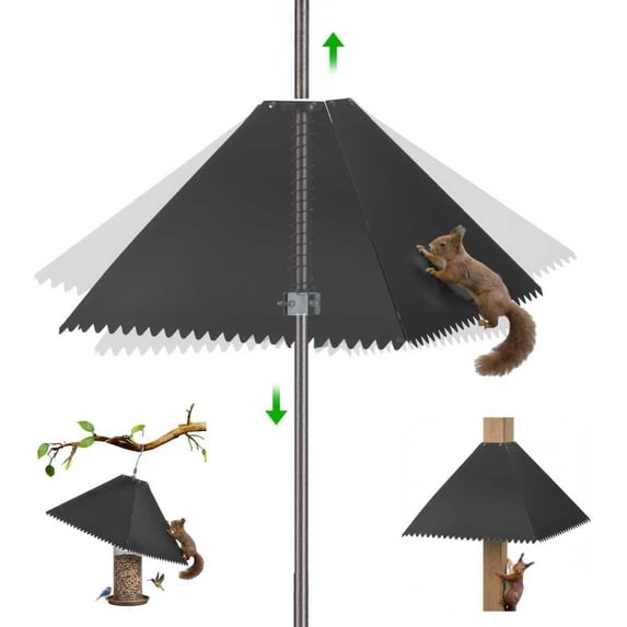 NestShld 16" Metal Squirrel Baffle, Outdoor Bird Feeder Pole Squirrel ...