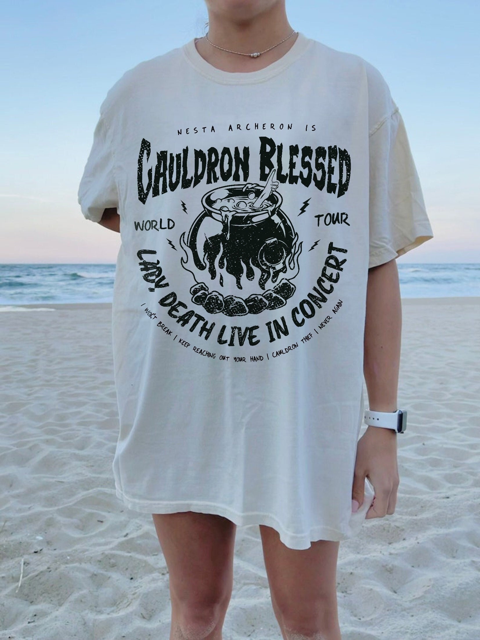 Nesta Archeron ACOTAR Cauldron Blessed Lady Death Band Shirt |Sarah J ...