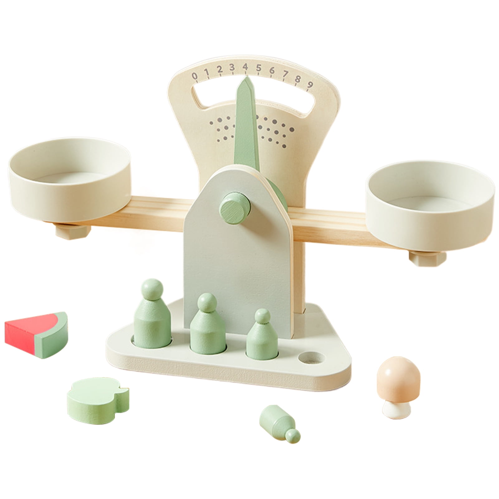 Nestable Pan Balance Wood Safe Weight Scale Interactive Math Game ...