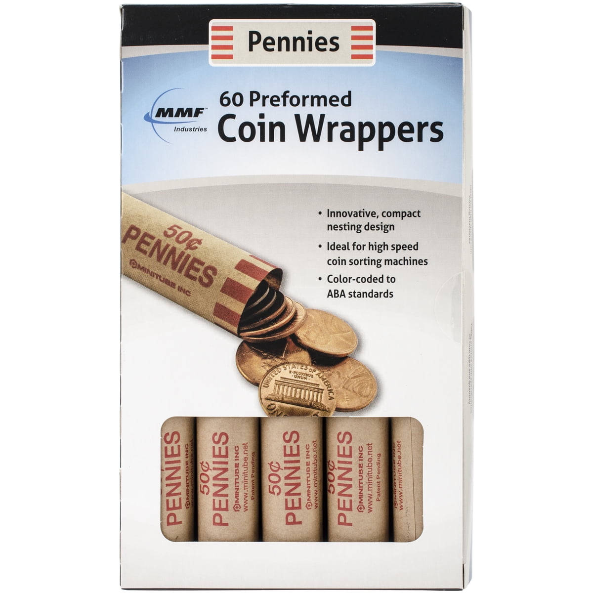 Nested Preformed Coin Wrappers 60/Pkg Penny - Walmart.com