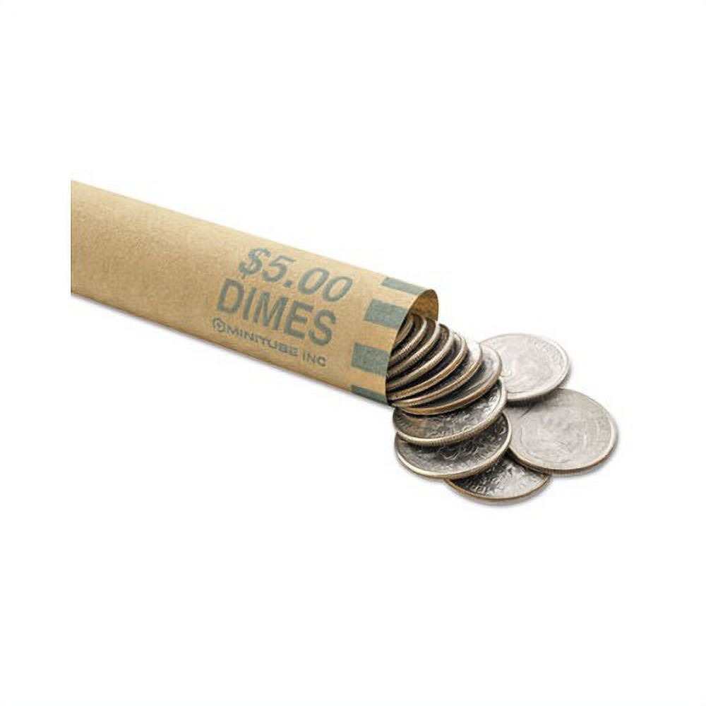 Nested Preformed Coin Wrappers Dimes, 5.00, Green, 1000 Wrappers/Box ...