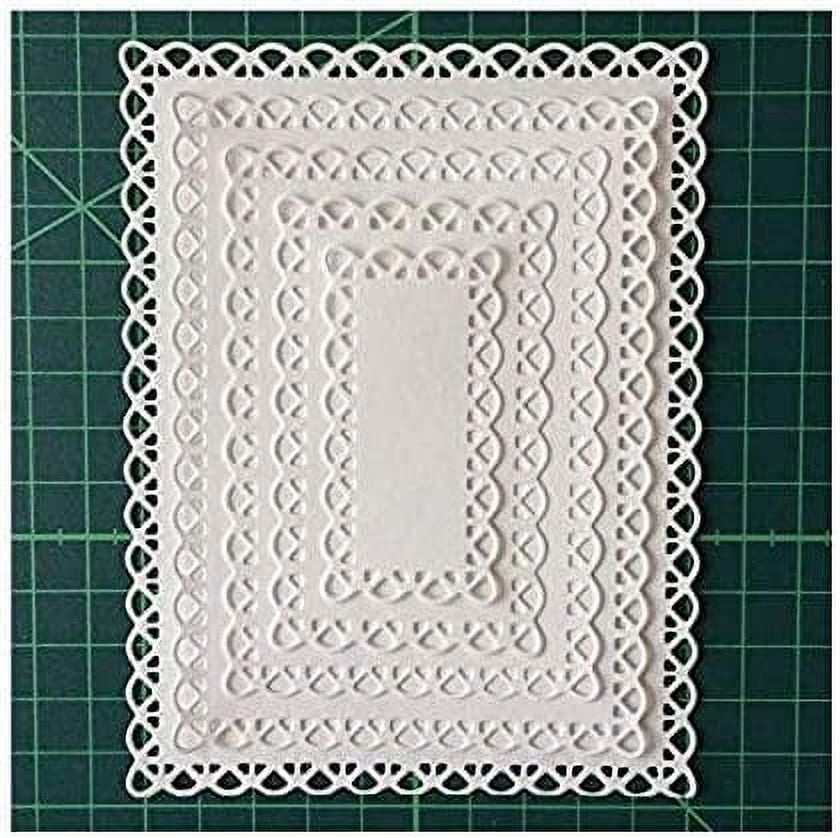 Nested Stitched Scallop Rectangle Frame Cutting Dies,Rectangle Frame ...
