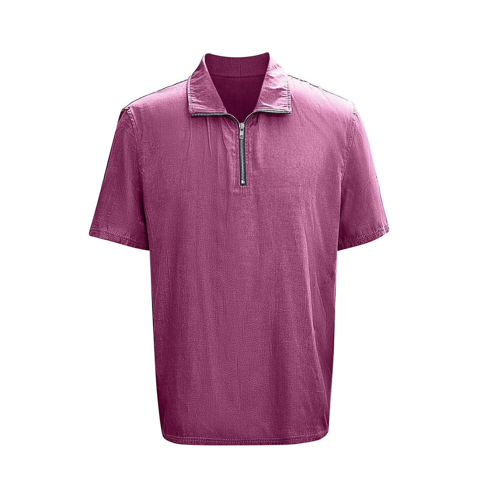 Nestiefly Henley Short Sleeve Oversized Polo Shirts Men Zipper Up ...