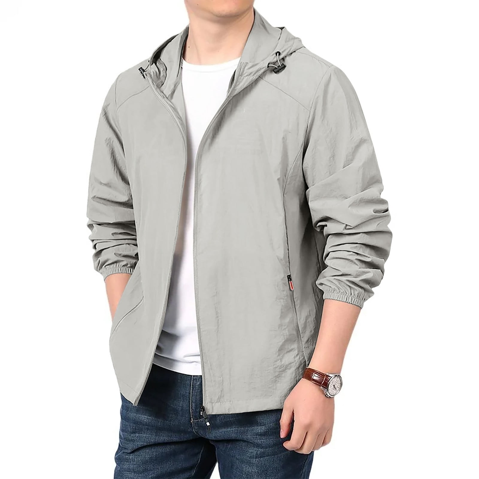 Nestiefly Men's Rain Jacket Waterproof Lightweight Rain Shell Raincoat ...