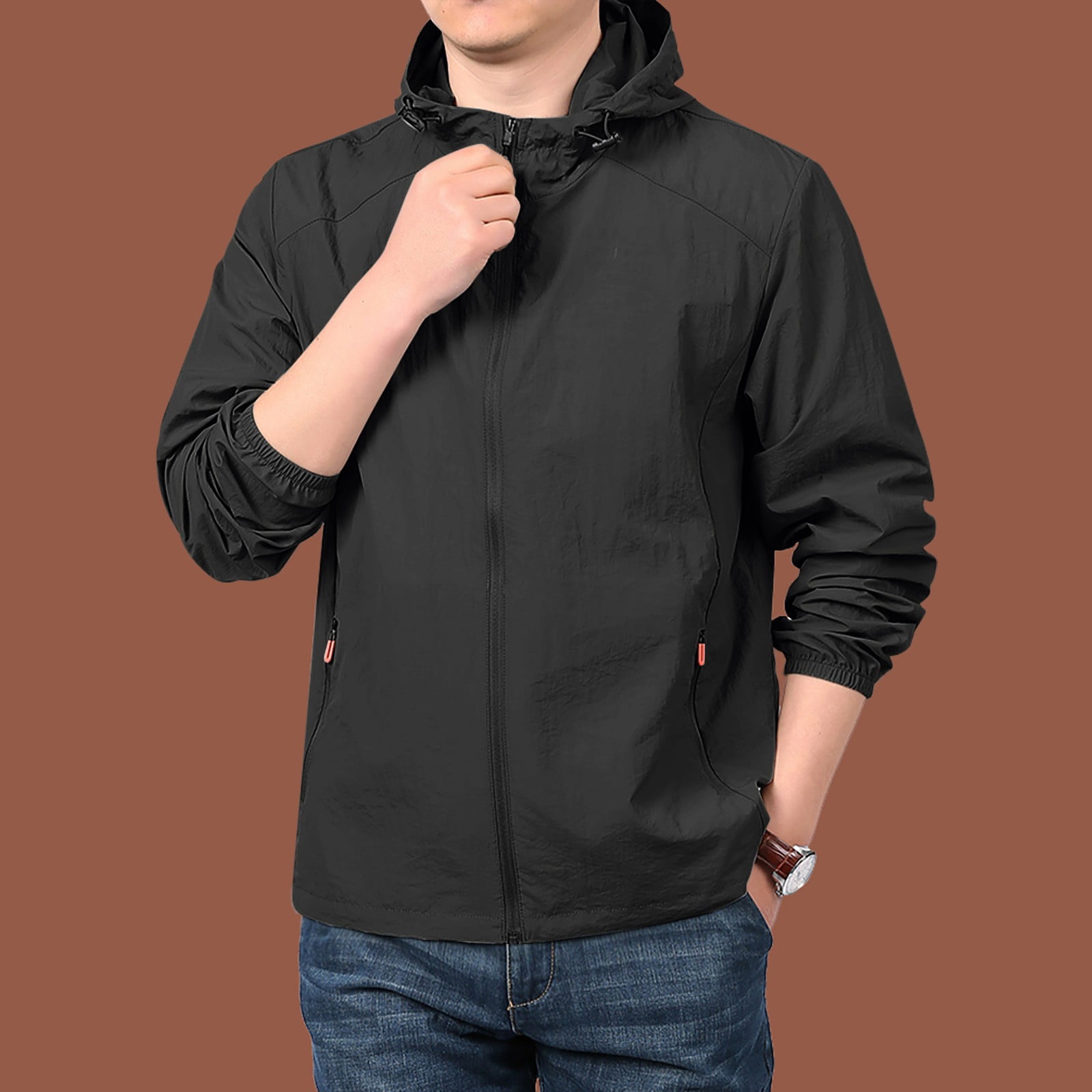 Nestiefly Men's Rain Jacket Waterproof Raincoat Lightweight Rain Shell ...