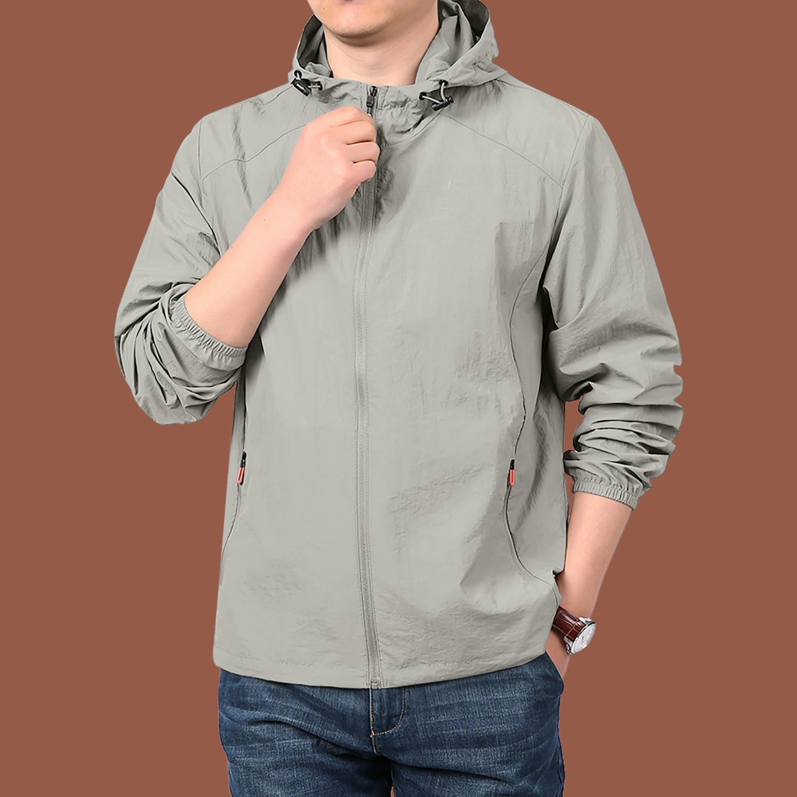 Nestiefly Men's Rain Jacket Waterproof Raincoat Lightweight Rain Shell ...