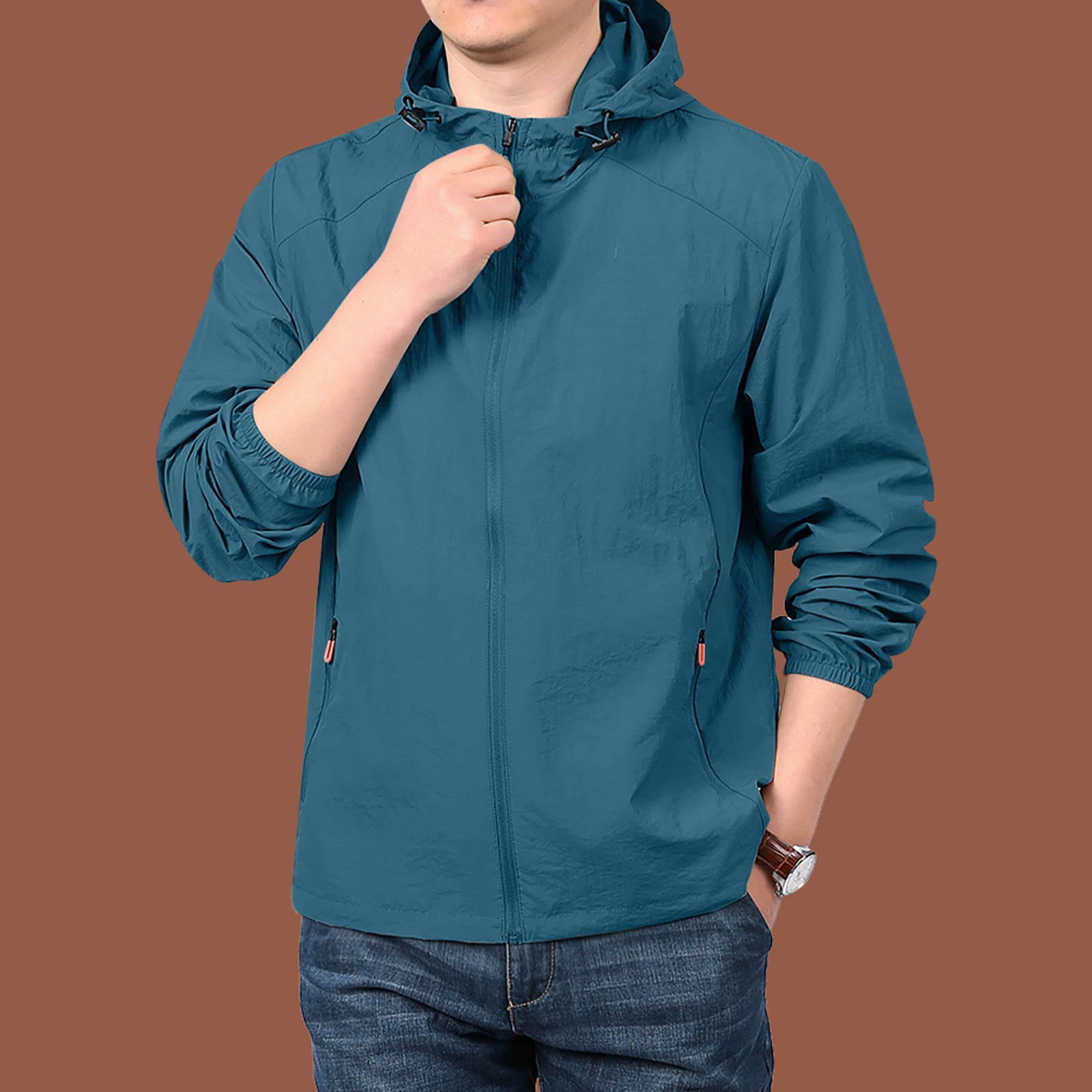 Nestiefly Men's Rain Jacket Waterproof Raincoat Lightweight Rain Shell ...