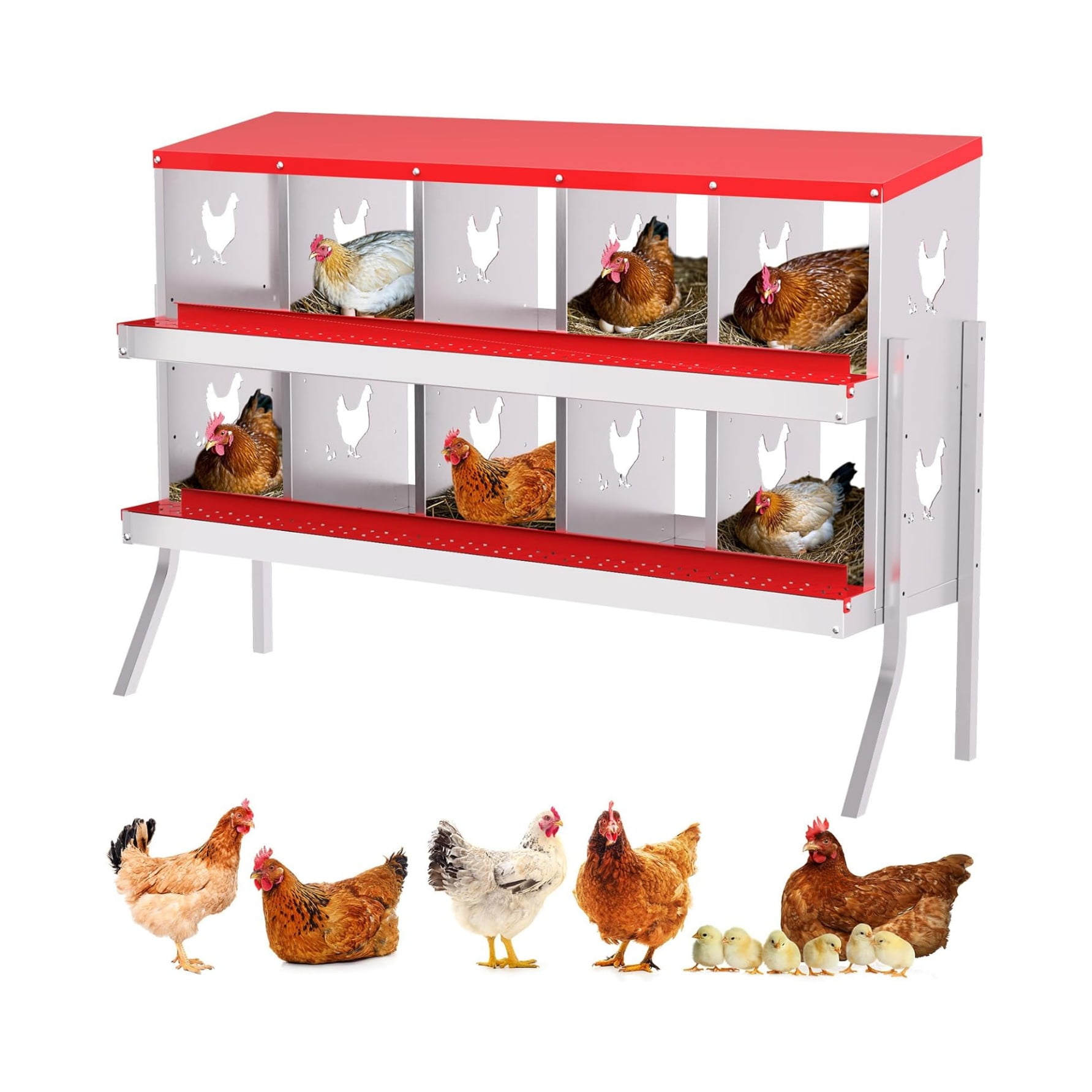 Nesting Boxes for Chickens, 6/8/10 Compartment Chicken Nesting Box with ...