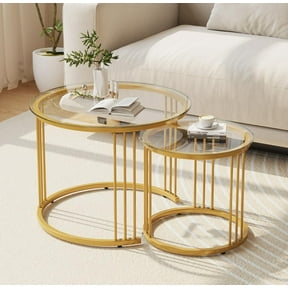 Gold Round Nesting Coffee Tables