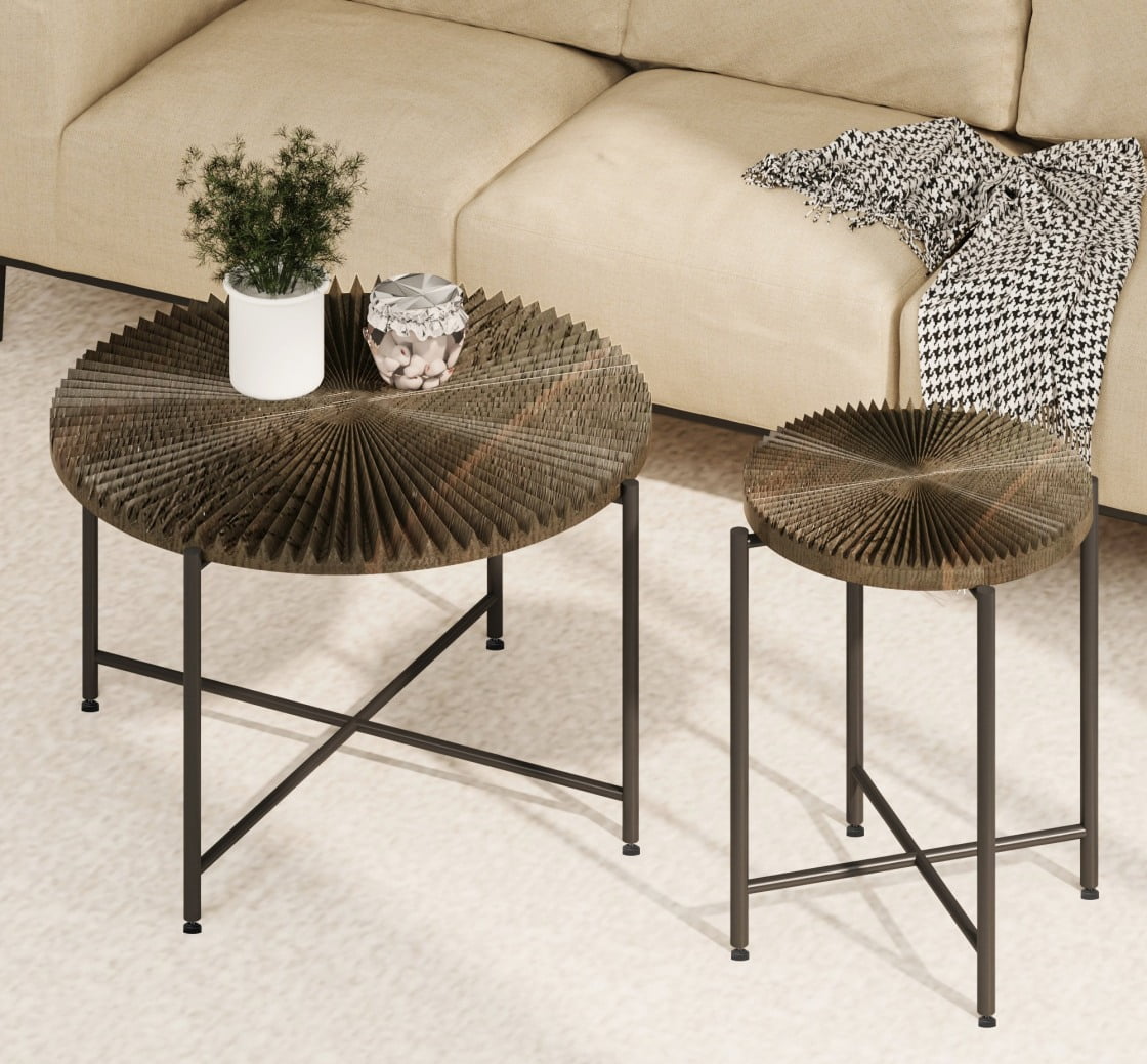 Nesting Coffee Table, Farmhouse Low Coffee Tables Side Table Set of 2 ...