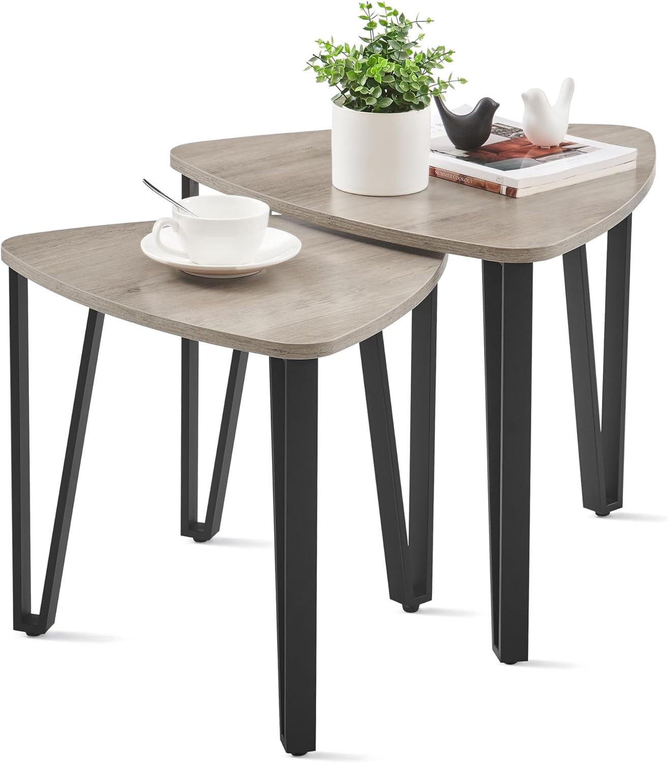Nesting Coffee Tables, End Tables Set of 2 for Living Room Bedroom ...