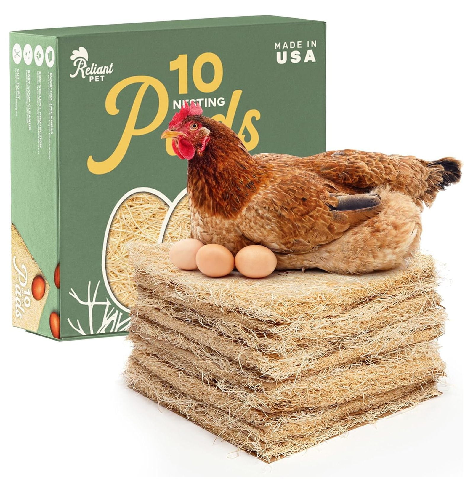 Nesting Pads for Chicken Coop - Chicken Coop Accessories 10pc 13" x 13 ...