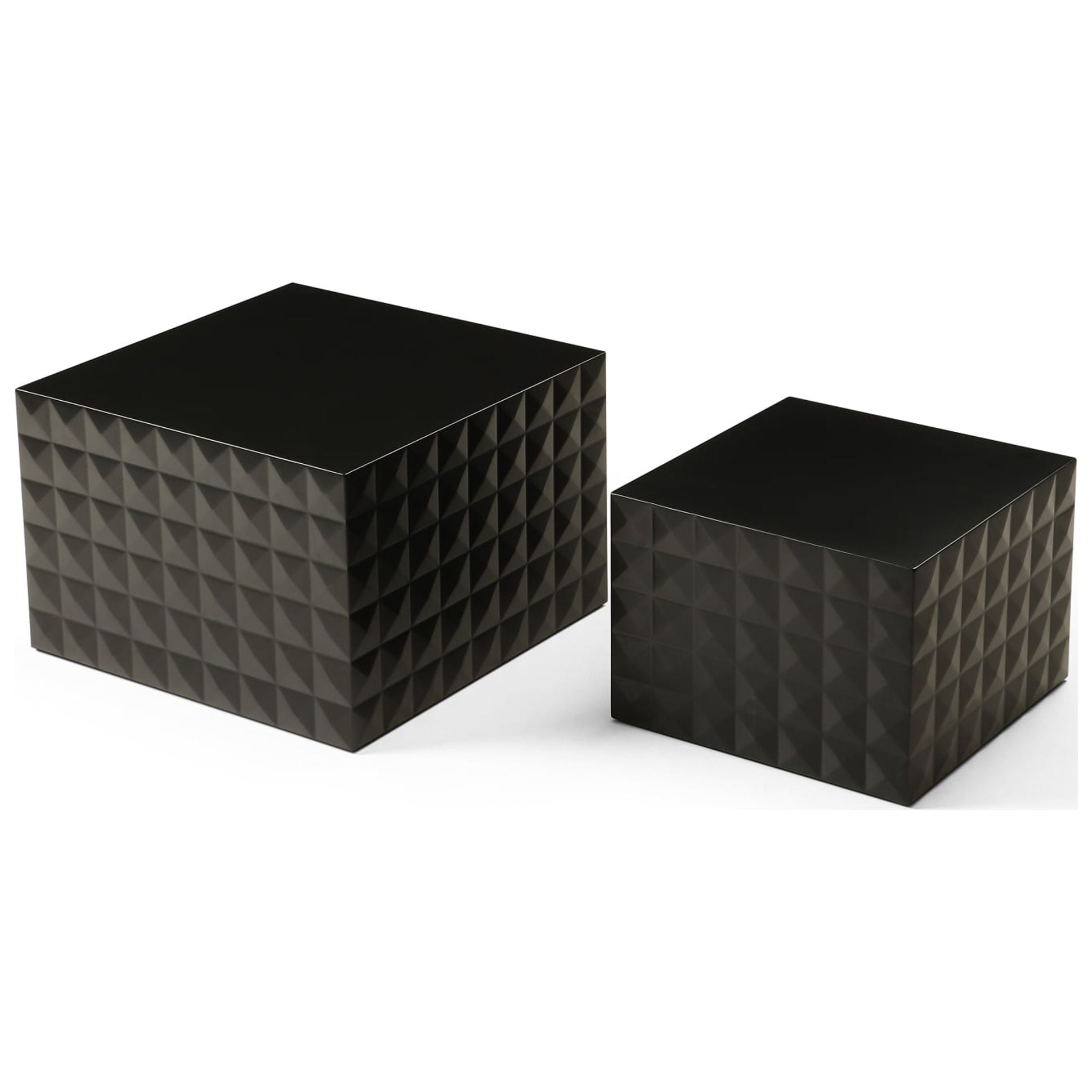 Nesting Table Set of 2,Handcraft Square Coffee Table Set with 1 Big & 1 ...