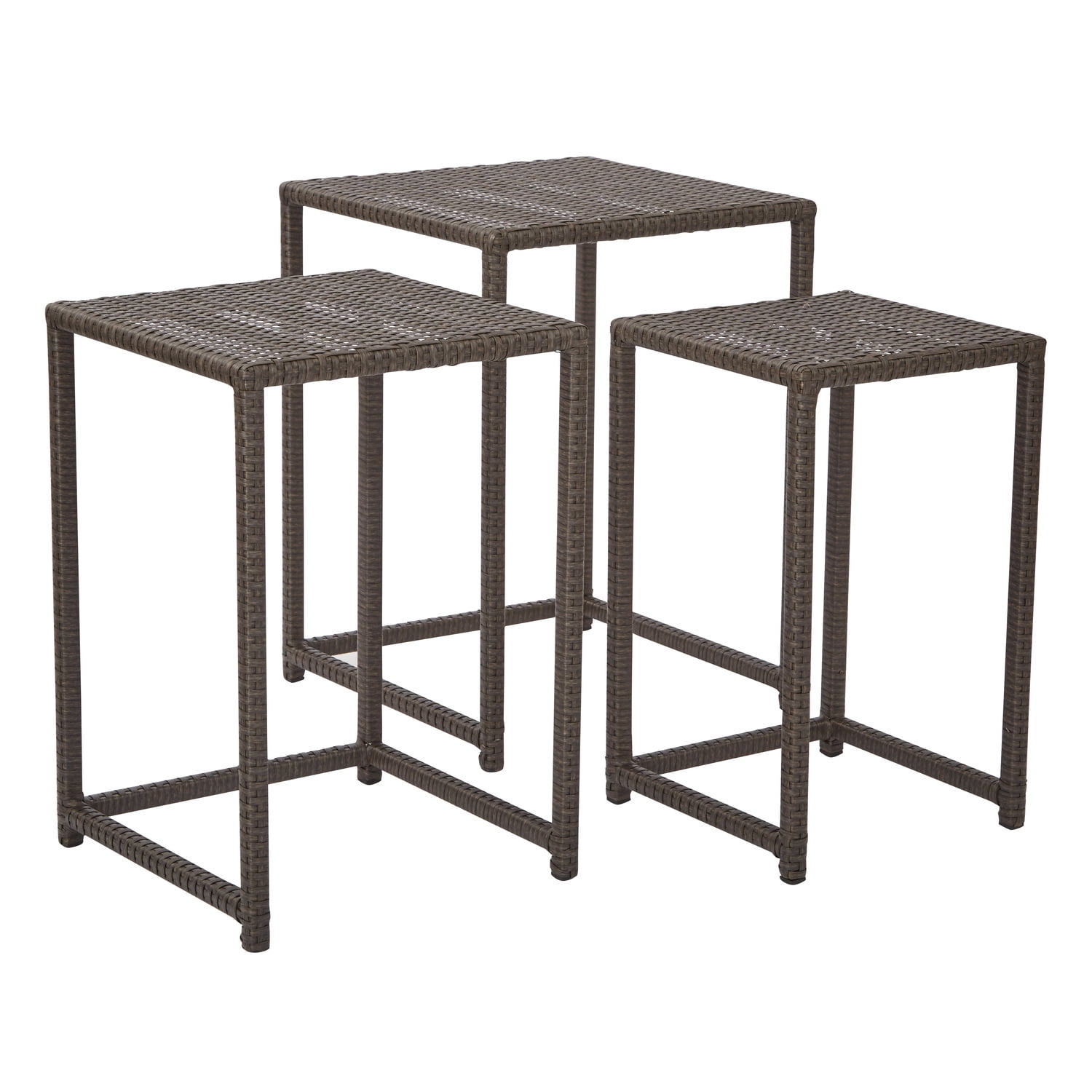 Nesting Table Set-Color:Brown,Material:Ratan,Number of Items:EA,Size ...