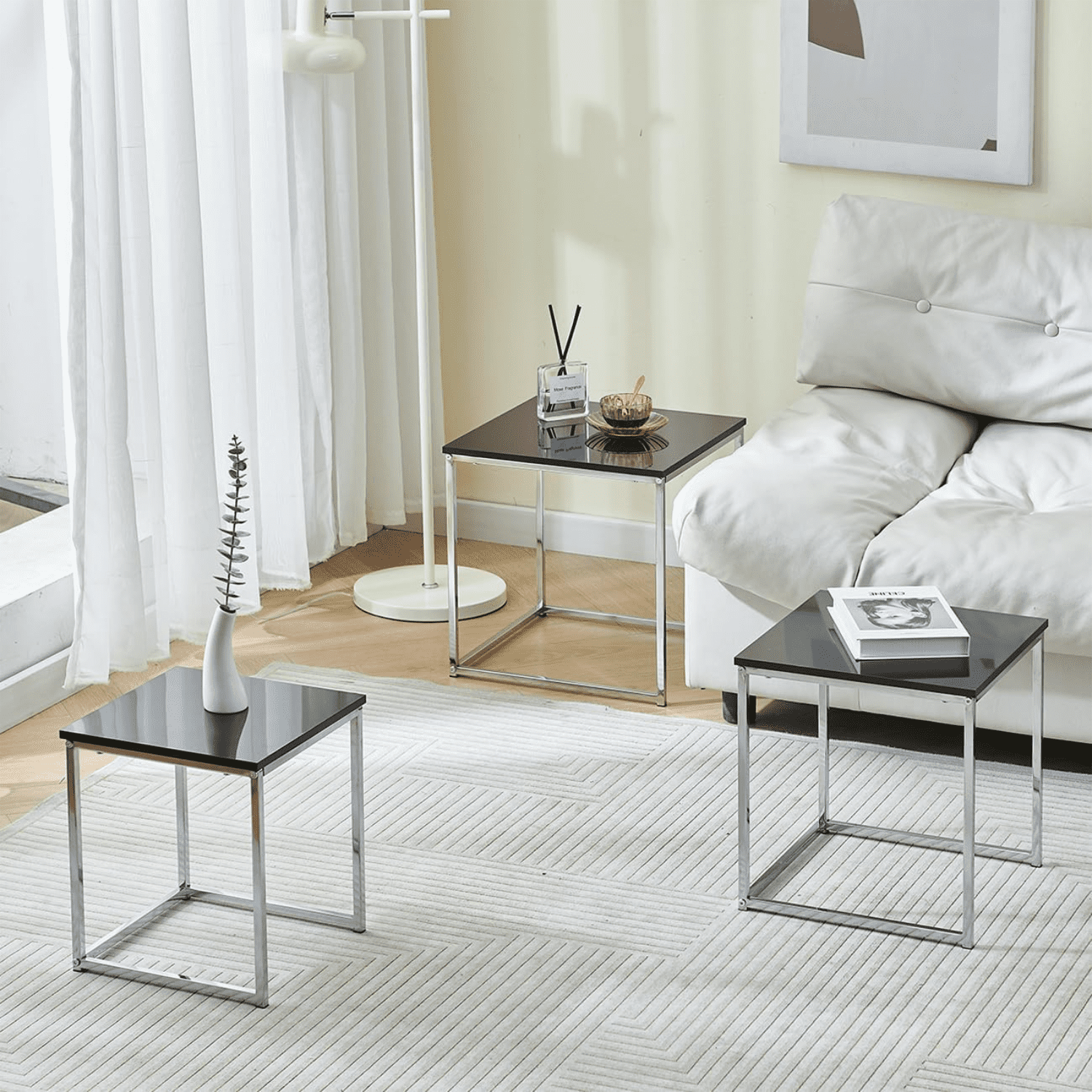 Nesting Tables Nest Coffee Tables High Gloss Square Modern Wood ...