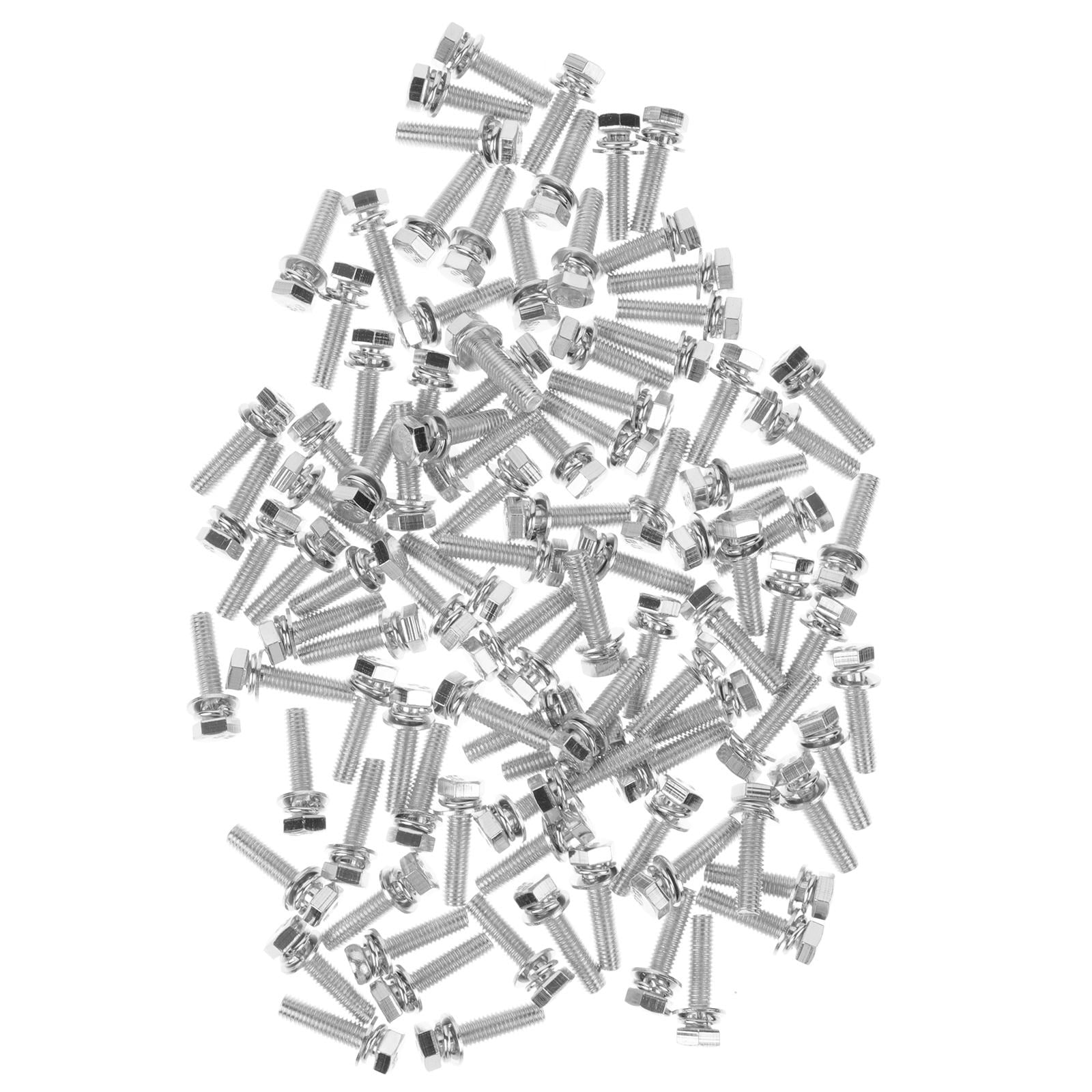 Nestingho 100Pcs Carbon Steel Hexagon Flat Head Screw Bolts M5x20in ...