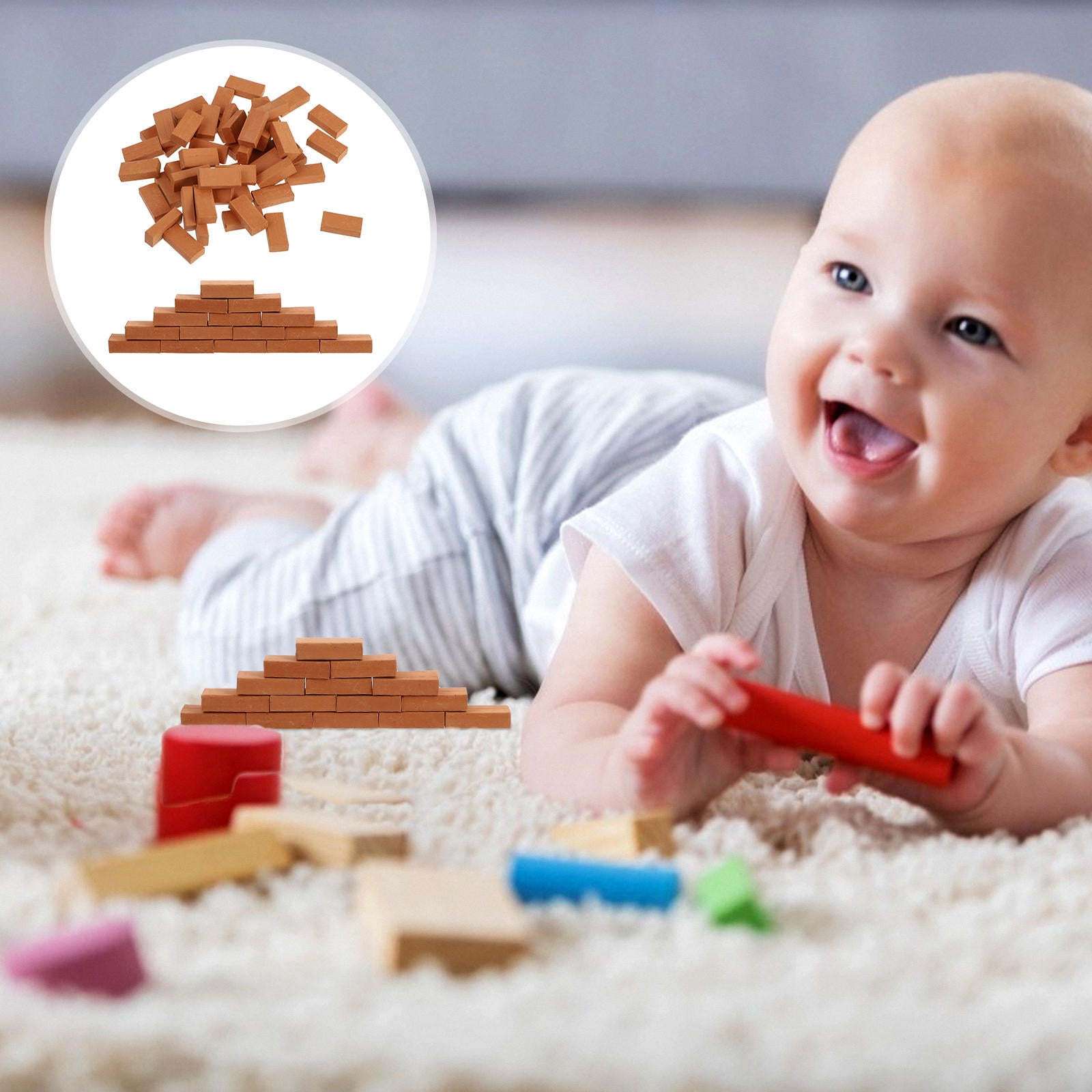 Nestingho 100pcs Scale Diy Table Building Model Realistic Brick Bricks ...