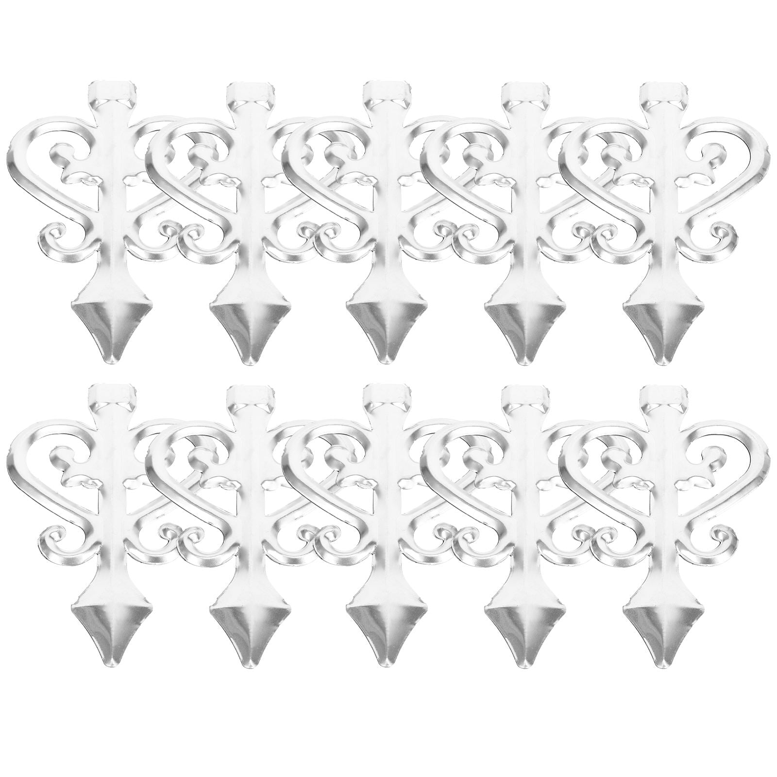 Nestingho 10Pcs Elegant Curve Metal Fence Heads Silver Anti-Climb for ...