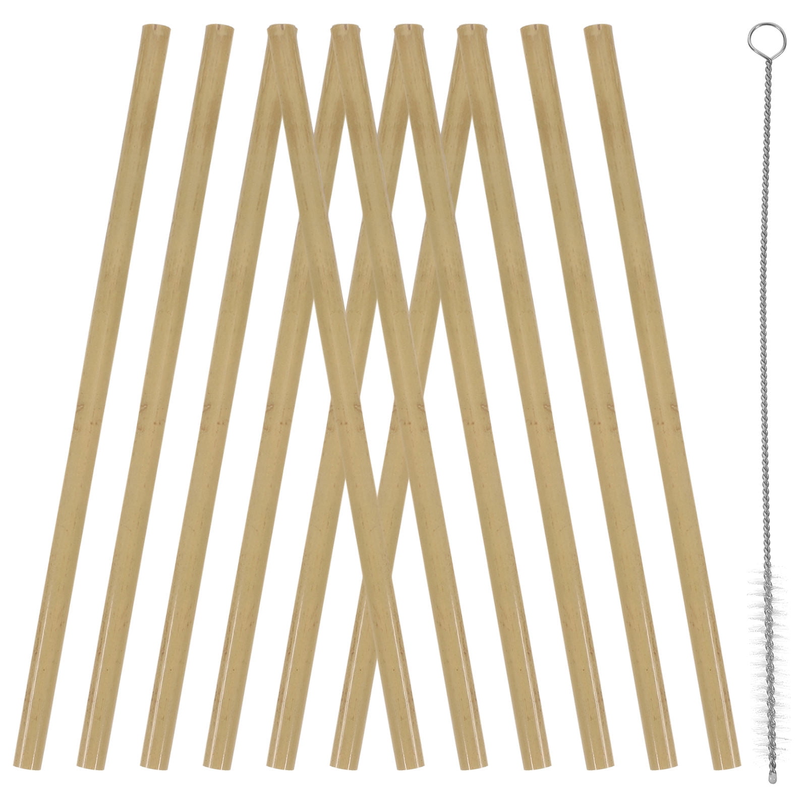 Nestingho 12Straws Reusable Bamboo Drinking Straws Simple Color For ...