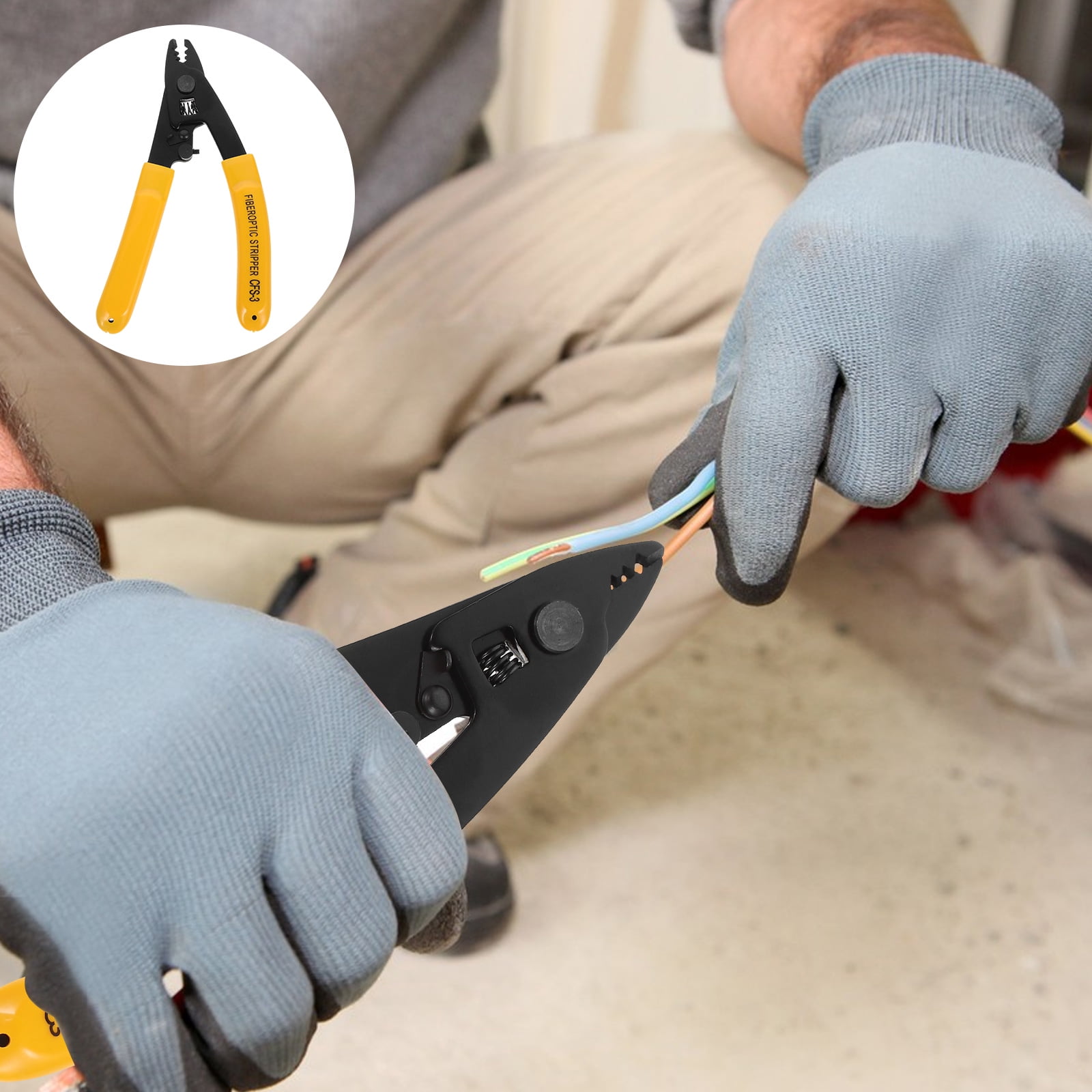 Nestingho 1Pack Yellow Wire Stripper Multi Purpose Wire Stripping Plier ...