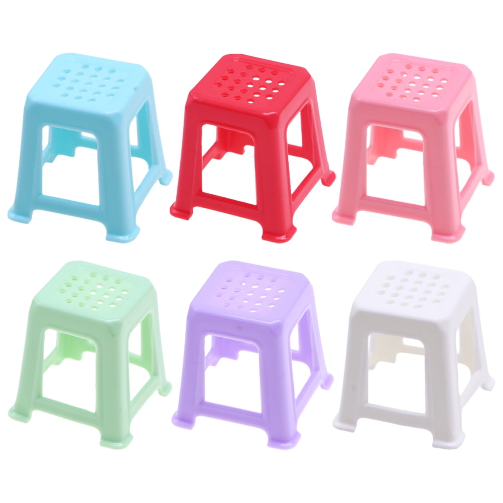 Nestingho 6Pcs Miniature Dollhouse Chair Assorted Color Square Design ...