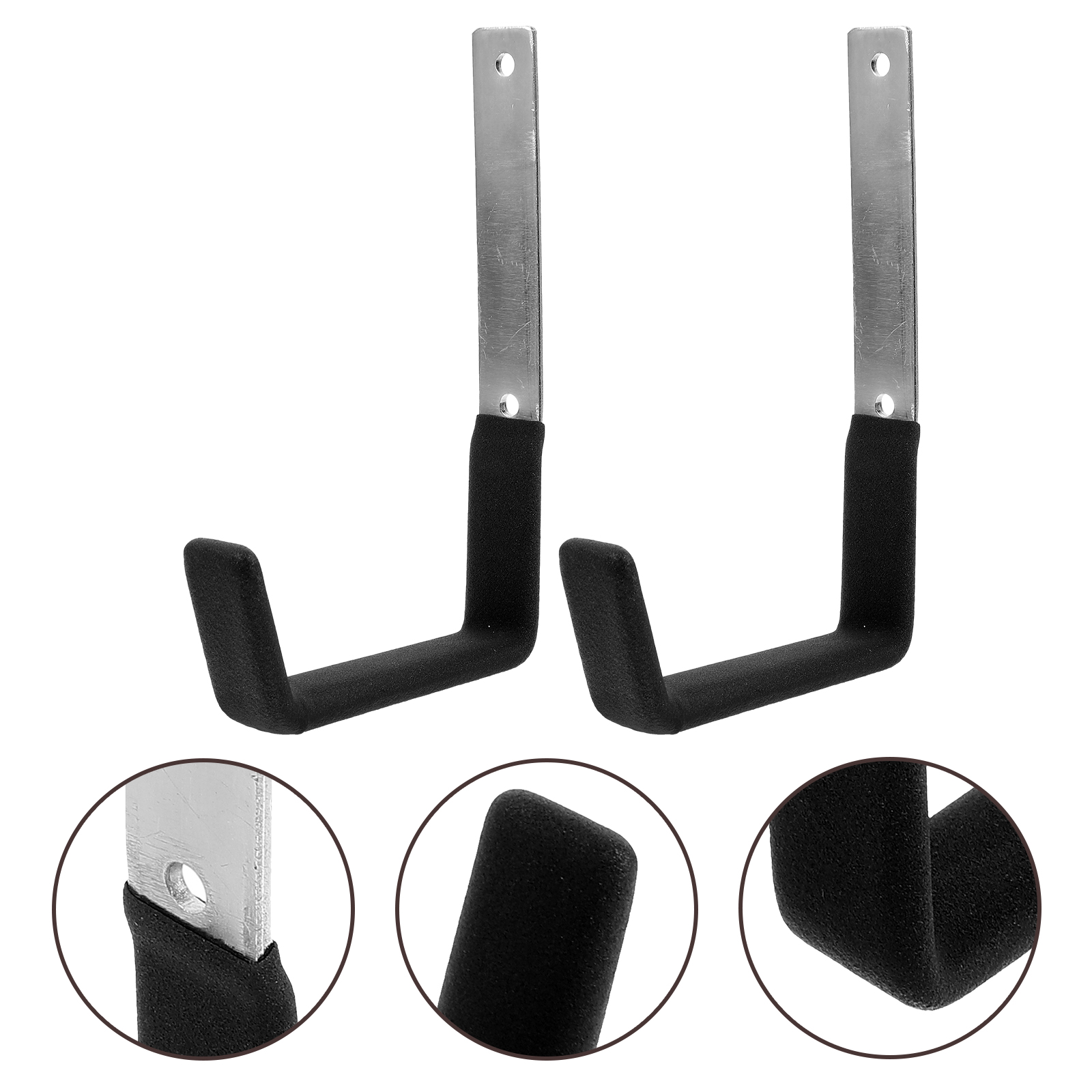 Nestingho Garage Hooks for Hanging 2Pcs Black Iron L Shape for Home and ...
