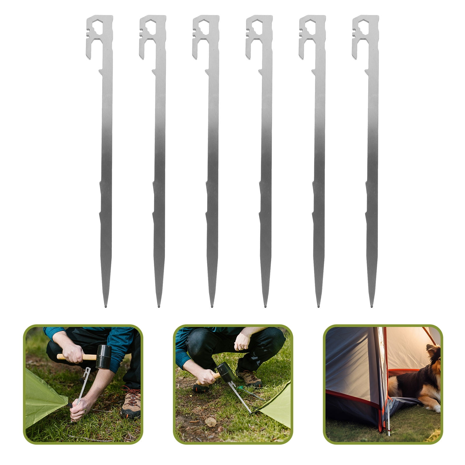 Nestingho Outdoor Stakes 6Pcs Tent Stakes for Effective Windbreaks and ...