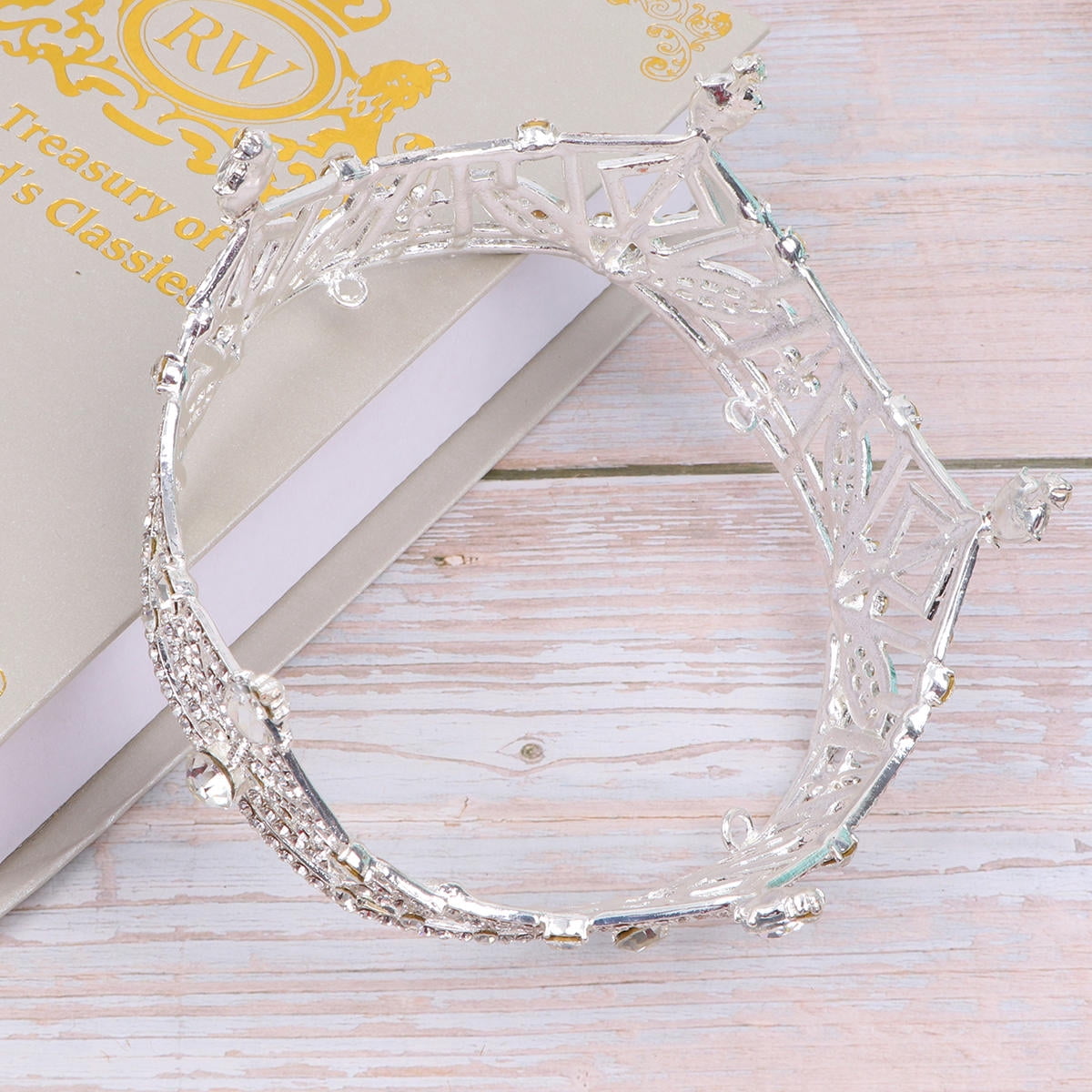 Nestingho Silver Alloy Crown 1Set Retro Round Crown for Women Bridal ...