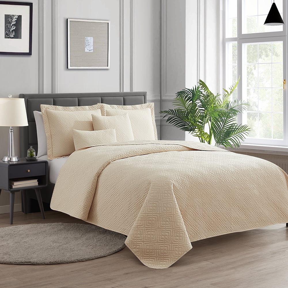 Nestl 4 Piece Quilt Set Twin , Soft Microfiber Lightweight Bedspread ...