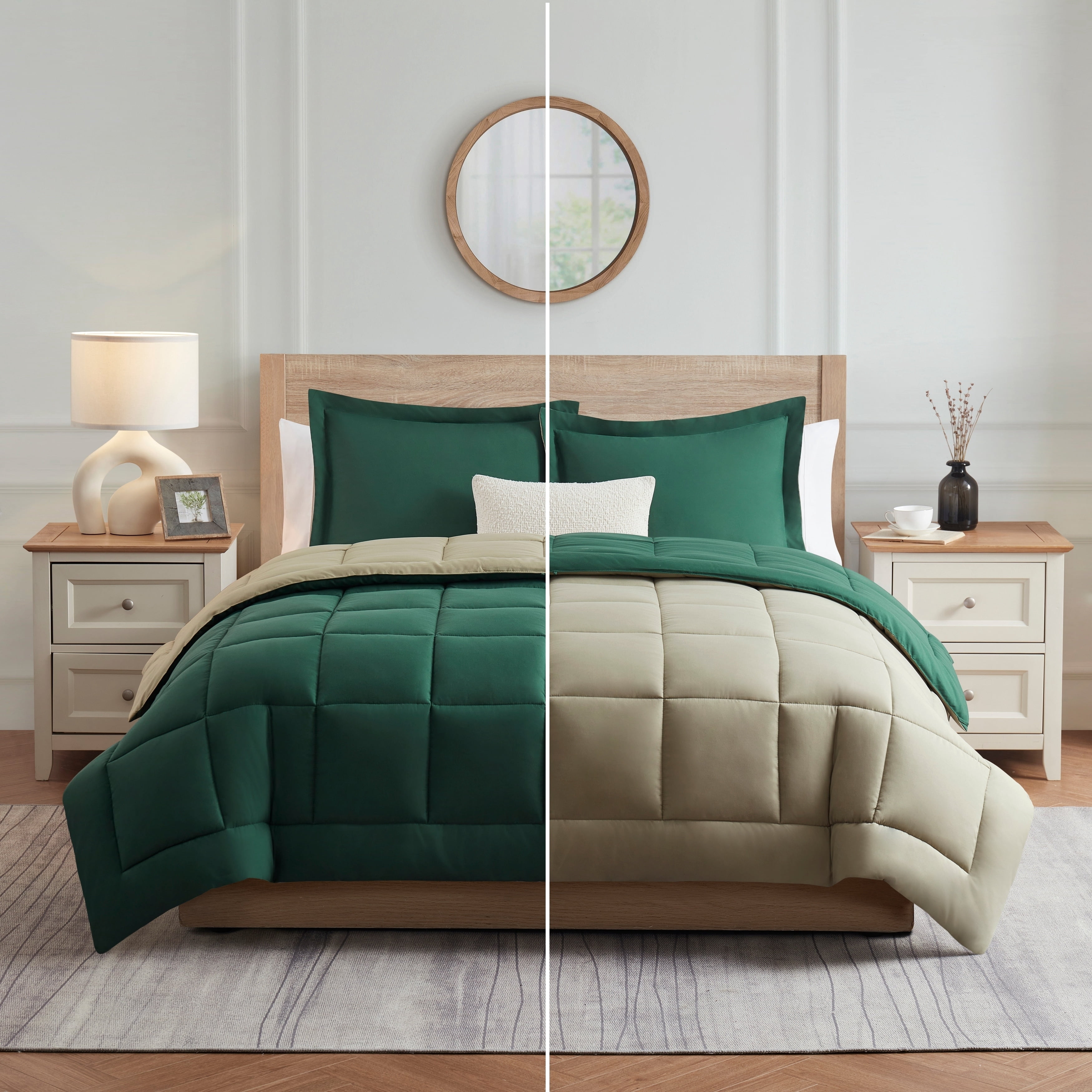 Nestl All Season Alternative Down Lightweight Reversible Comforter Set ...
