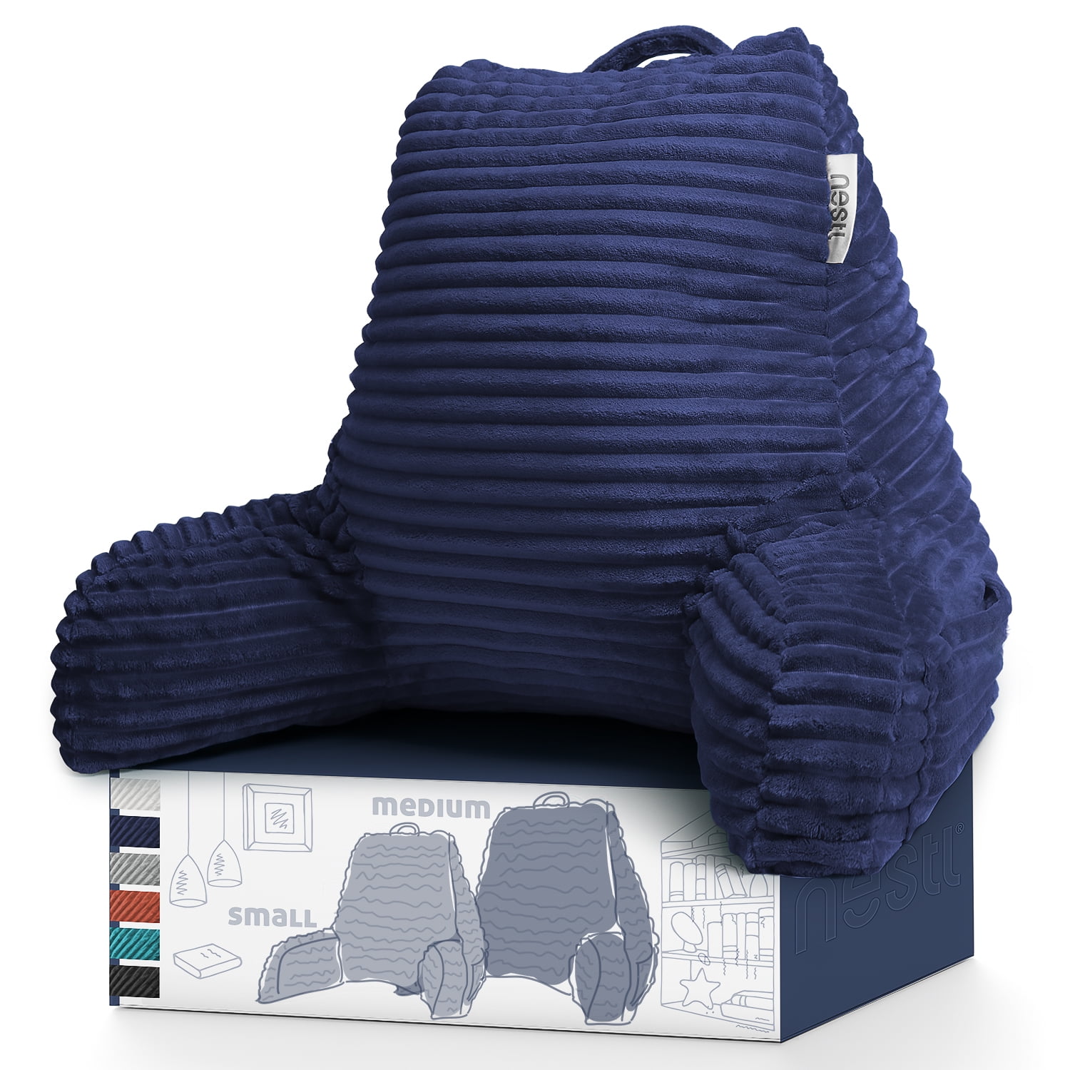Nestl Backrest Reading Pillow, Shredded Memory Foam, Back Support ...