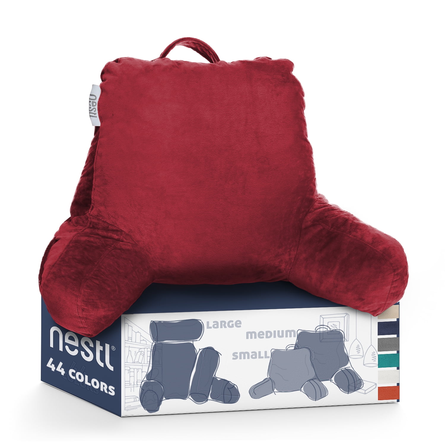 Nestl Backrest Reading Pillow, Bed Rest Pillow with Arms for Sitting In ...